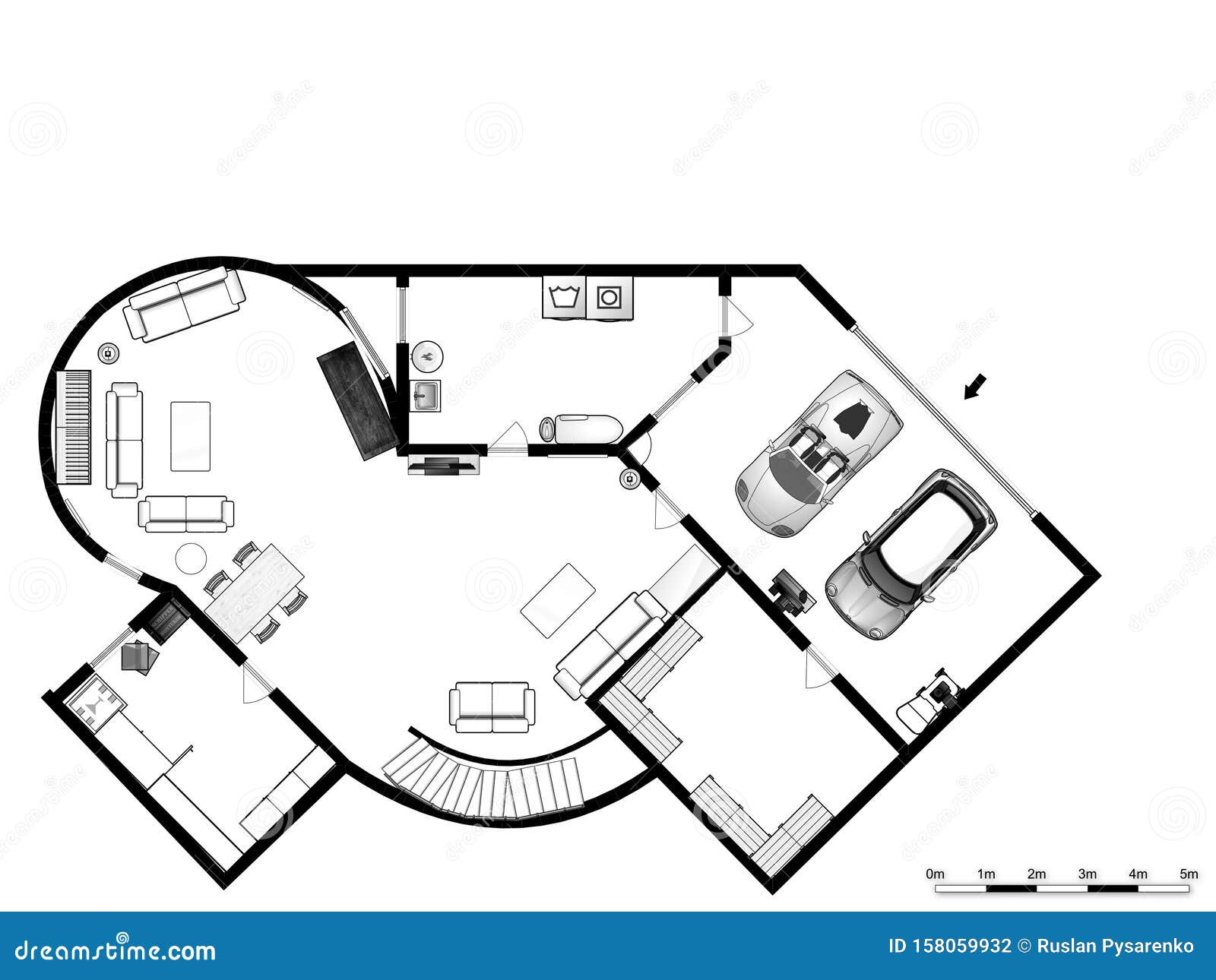 Scale Floor Plan Illustration. Floor Plan. Ffloorplanner Stock ...