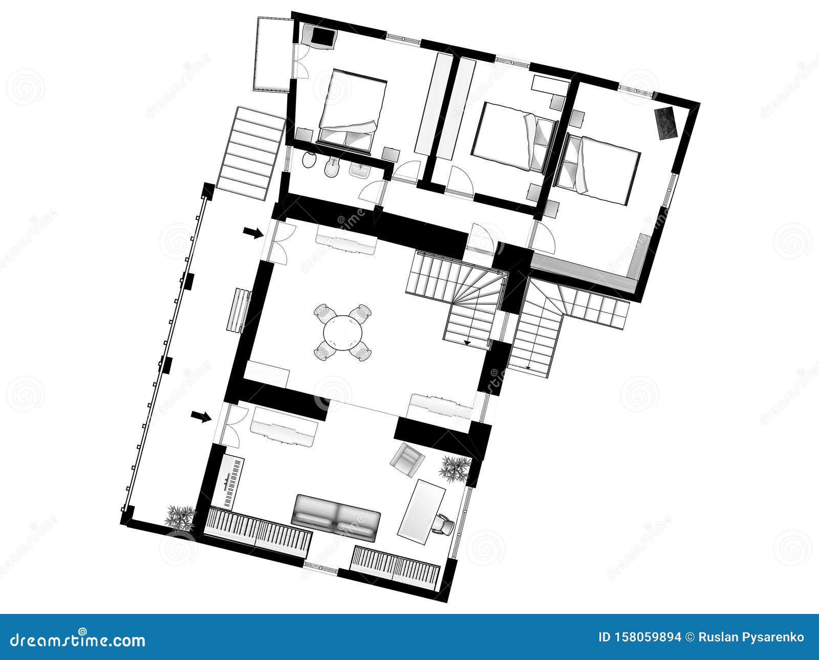 Scale Floorplan Illustration. Floor Plan. Ffloorplanner Stock ...