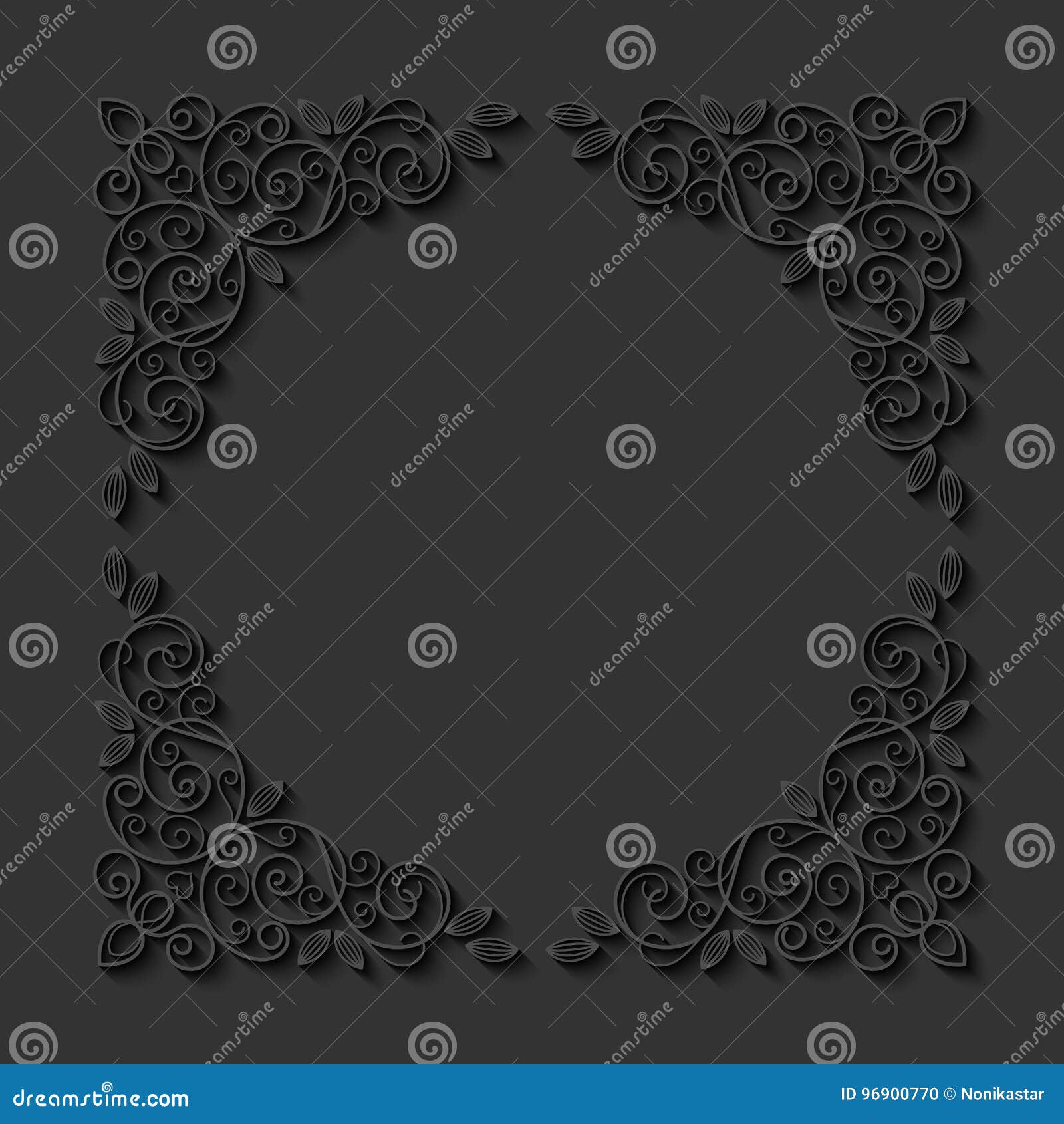 3d floral frame stock vector. Illustration of greeting - 96900770