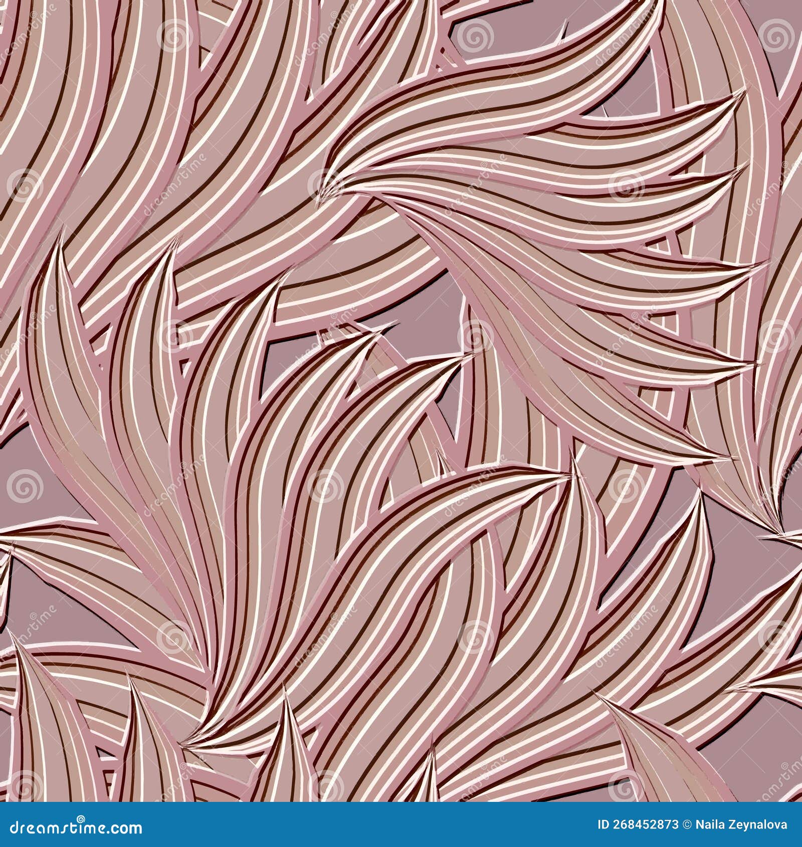 3d Floral Lines Seamless Pattern. Textured Beautiful Embossed Flowers ...