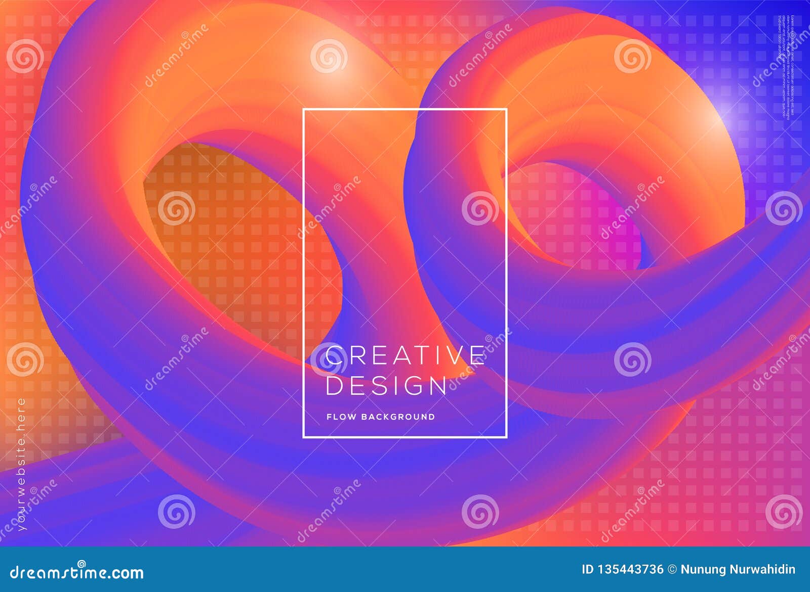 3d Flow Dynamic Shapes Composition with Gradient Color Background Stock ...