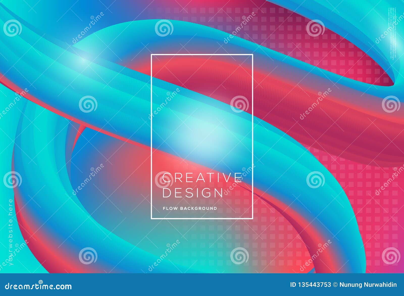 3d Flow Dynamic Shapes Composition with Gradient Color Background Stock ...