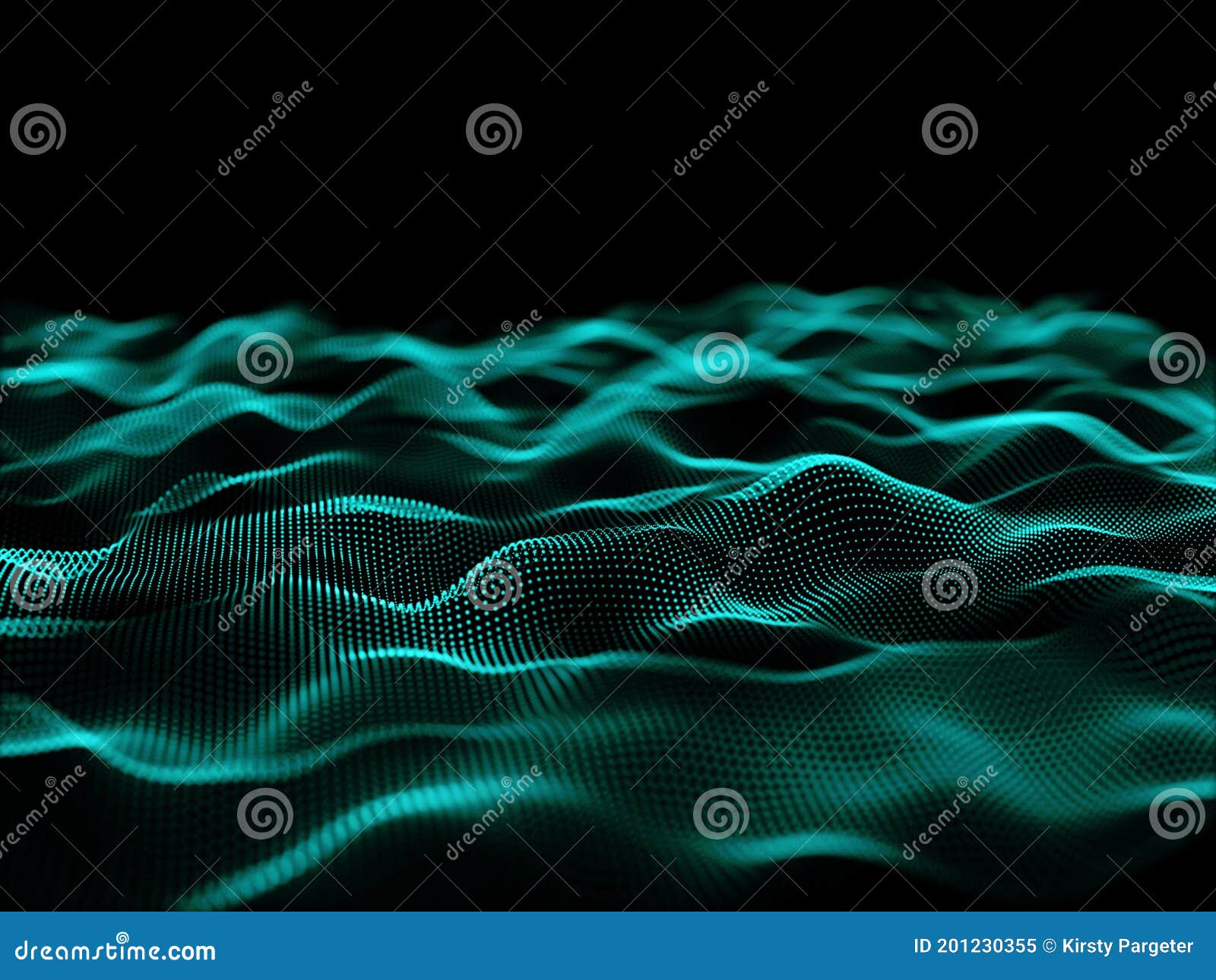 3D Flowing Particles Design with Cyber Particles Stock Illustration ...
