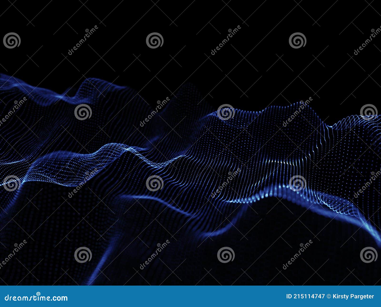 3D Flowing Particles - Modern Techno Design Stock Illustration ...