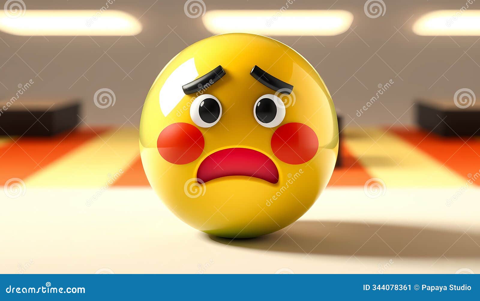 3D Flushed Face Emoji stock illustration. Illustration of colors ...