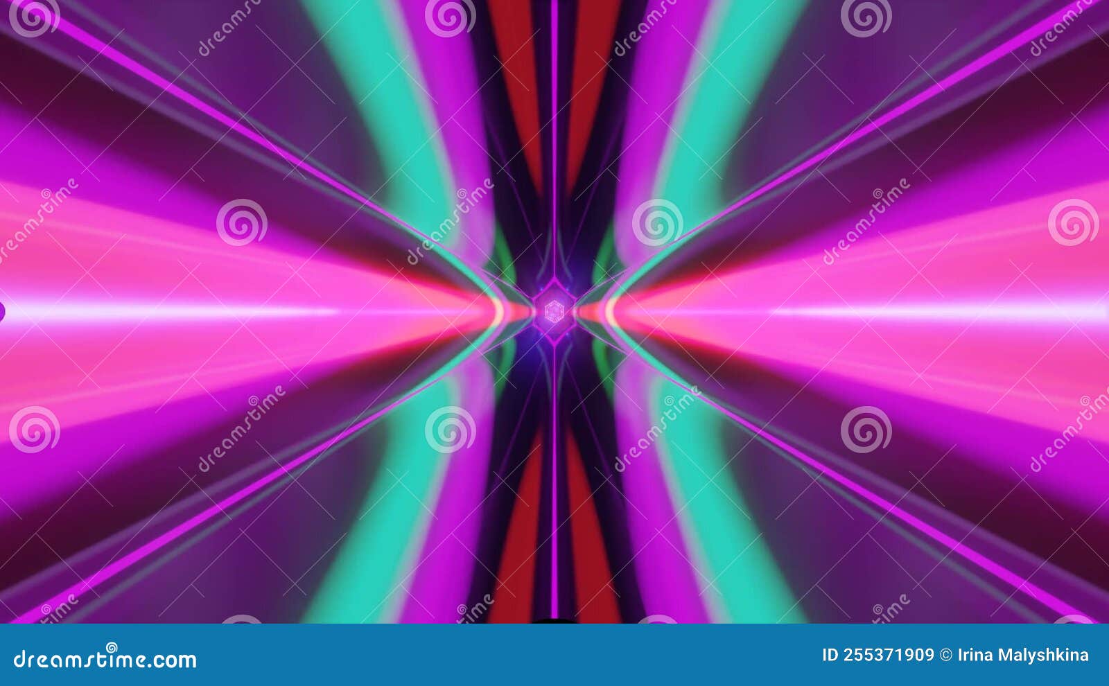 3d Fly through Geometry Tunnel with Neon Glow 3d Objects, Sci Fi Glow ...