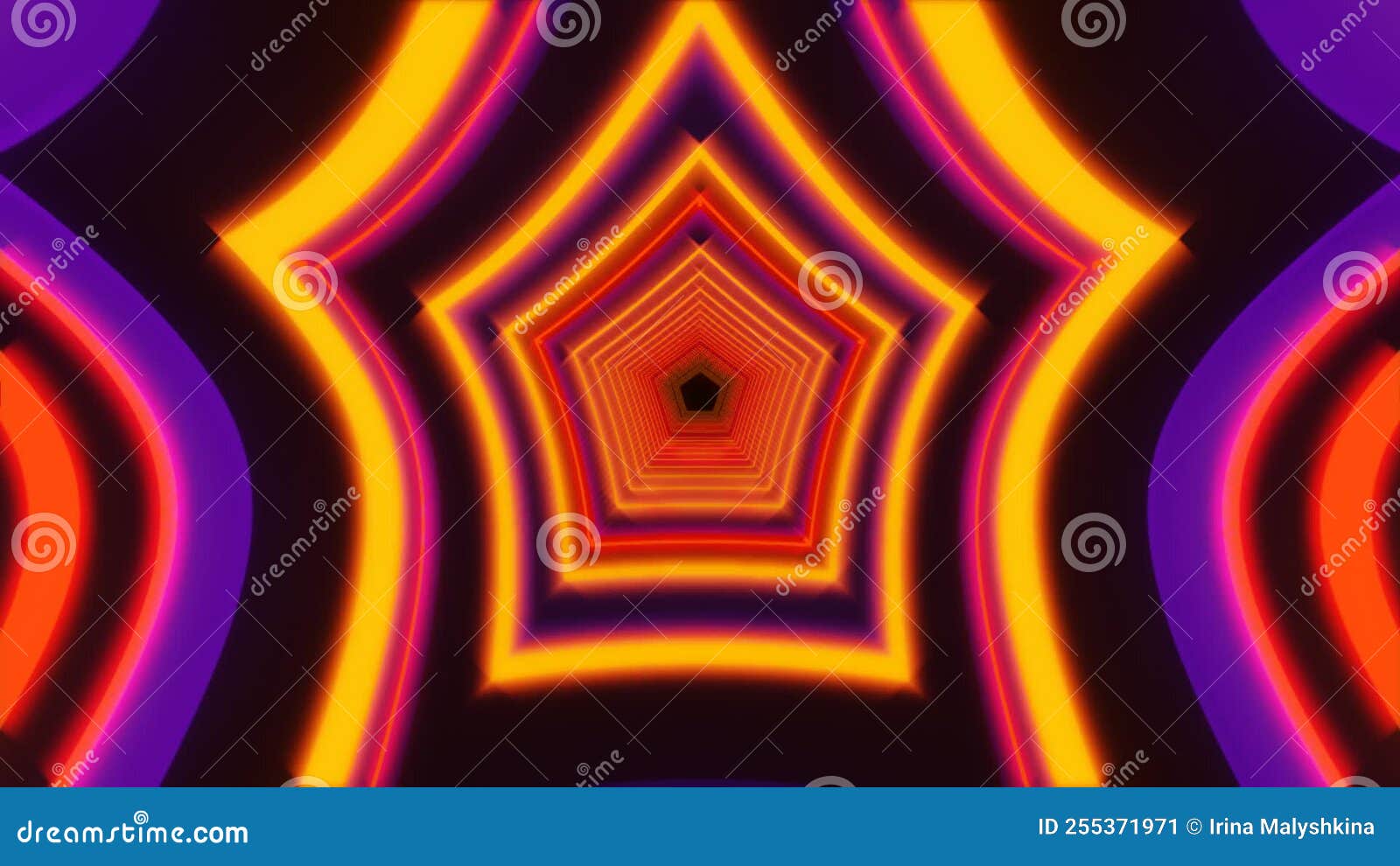 3d Fly through Geometry Tunnel with Neon Glow 3d Objects, Sci Fi Glow ...