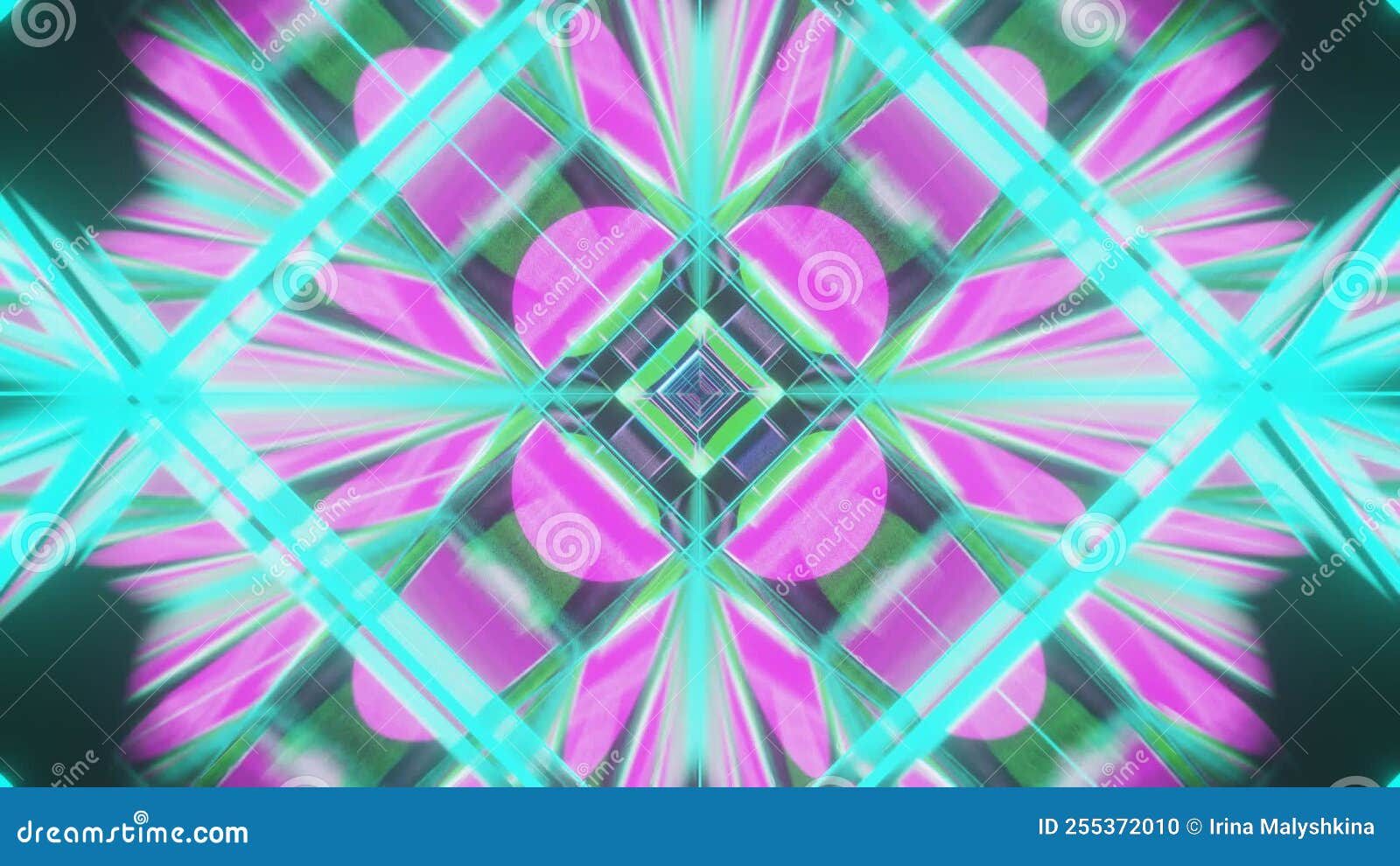 3d Fly through Geometry Tunnel with Neon Glow 3d Objects, Sci Fi Glow ...