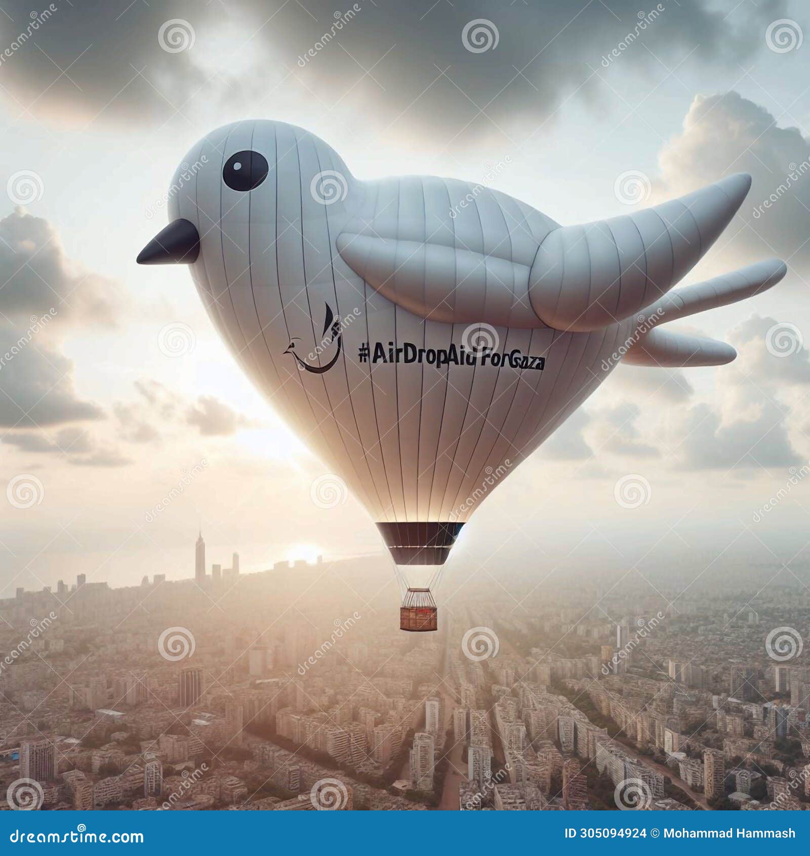 3d Flying Bird Airdrop Aid Render Stock Illustration - Illustration of ...