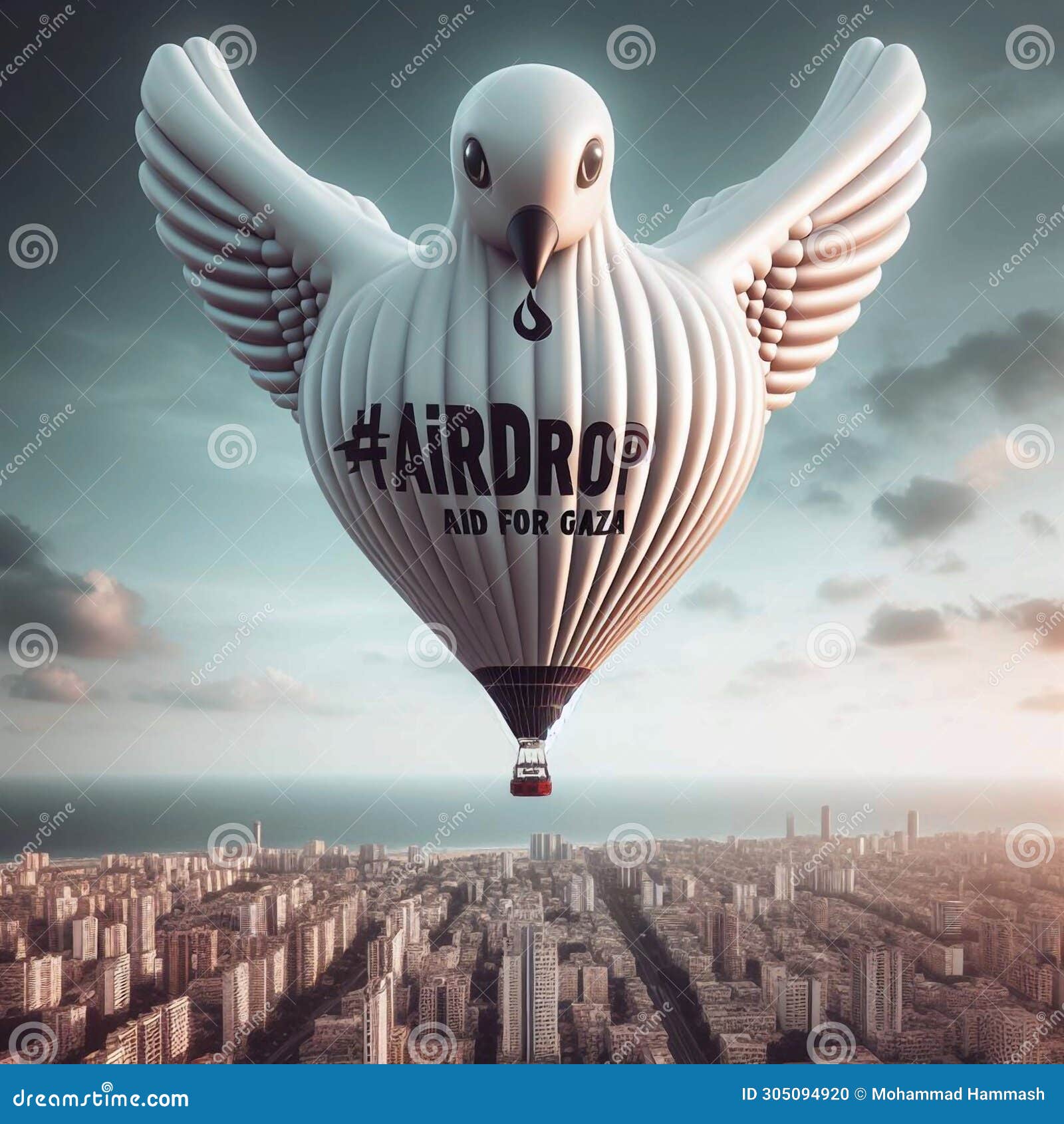 3d Flying Bird Airdrop Aid Render Stock Illustration - Illustration of ...