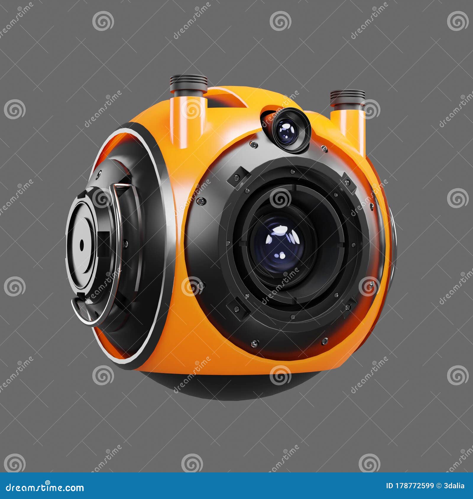 3d Flying Hover Drone Robot Surveillance Camera with Video Camera Unit ...