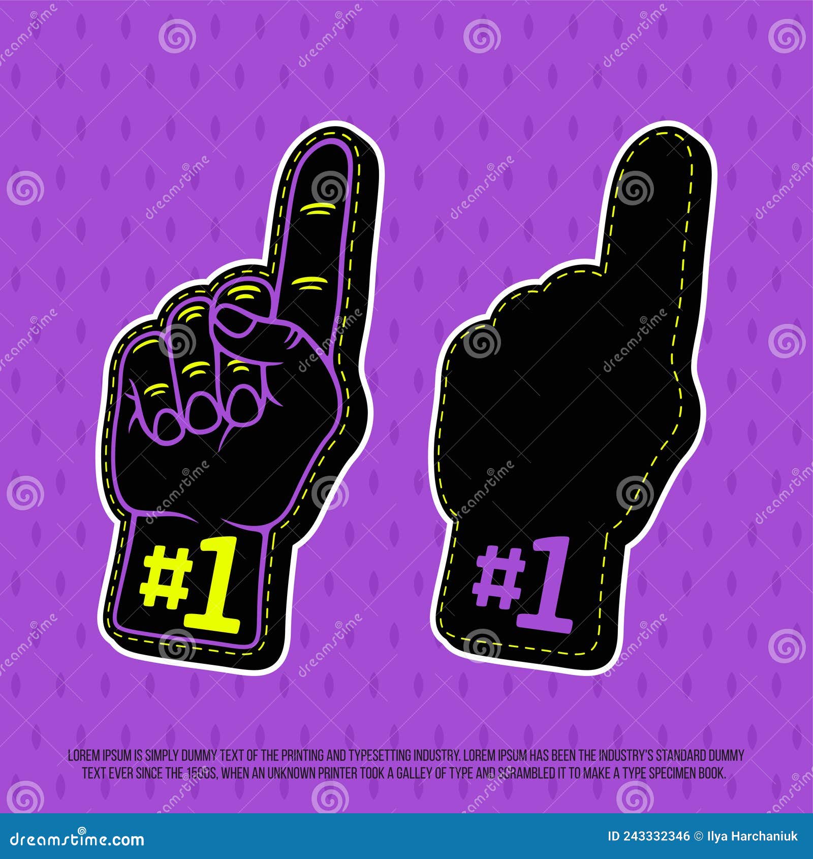 3d Foam Finger - Fan Finger. Modern Professional Vector Stock Vector ...