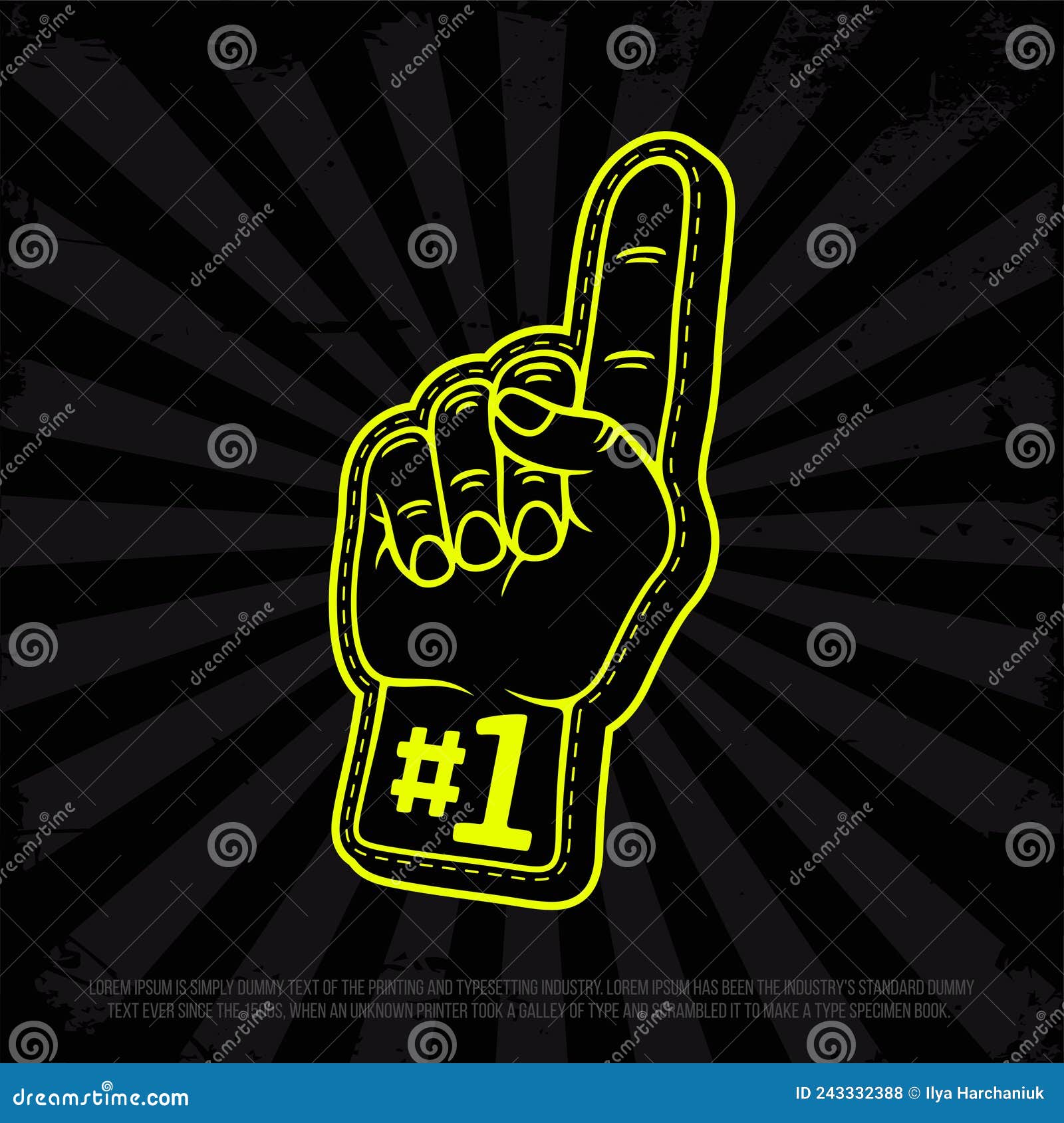 3d Foam Finger - Fan Finger. Modern Professional Vector Stock ...