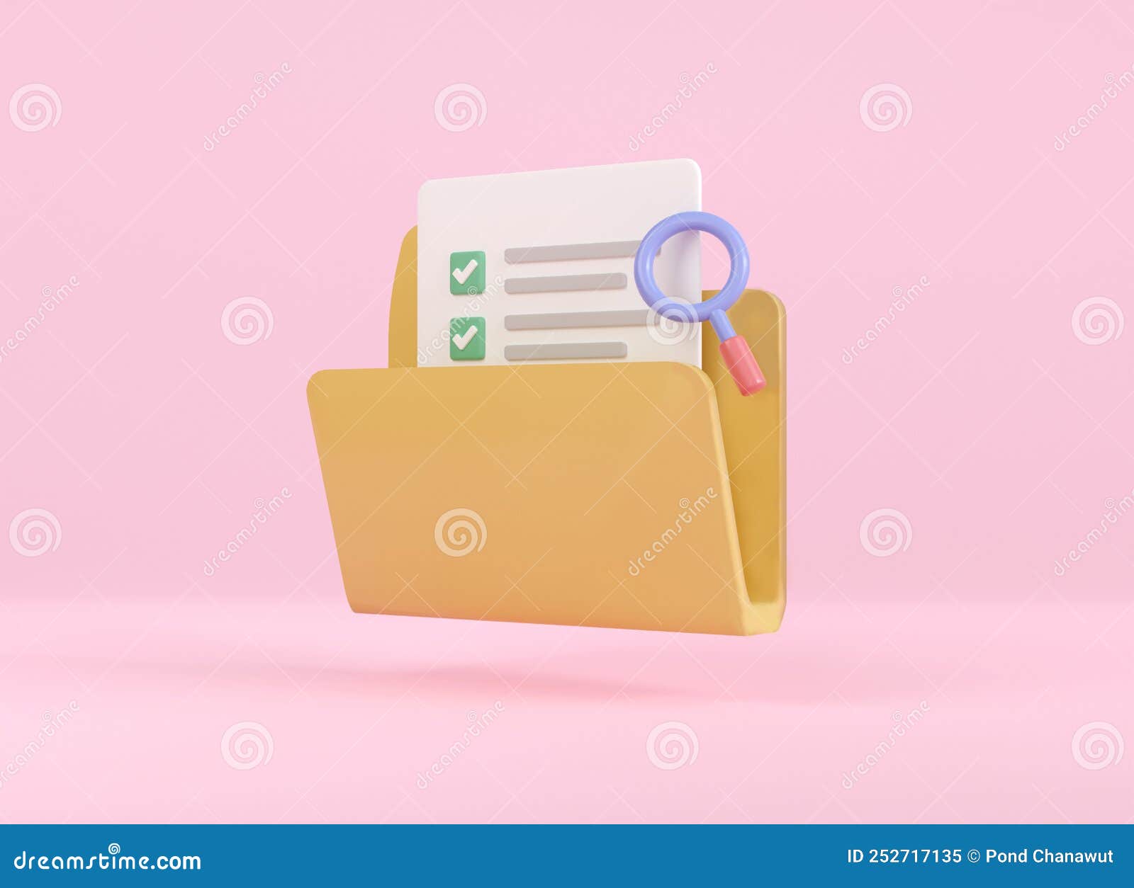 3d Folder File Document and Paper Business. Management Work on Project ...