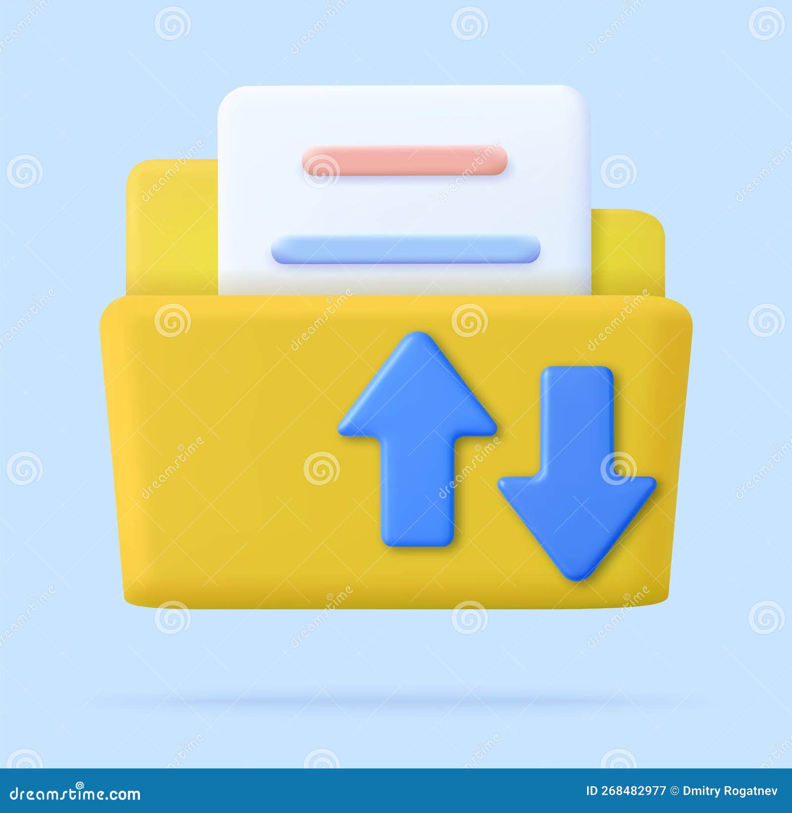 3d Folder icon. stock vector. Illustration of isolated - 268482977