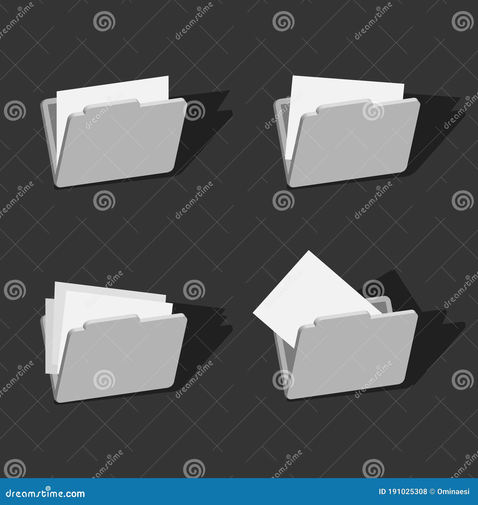 3d Folder Icons Set Design Vector Illustration Stock Vector ...