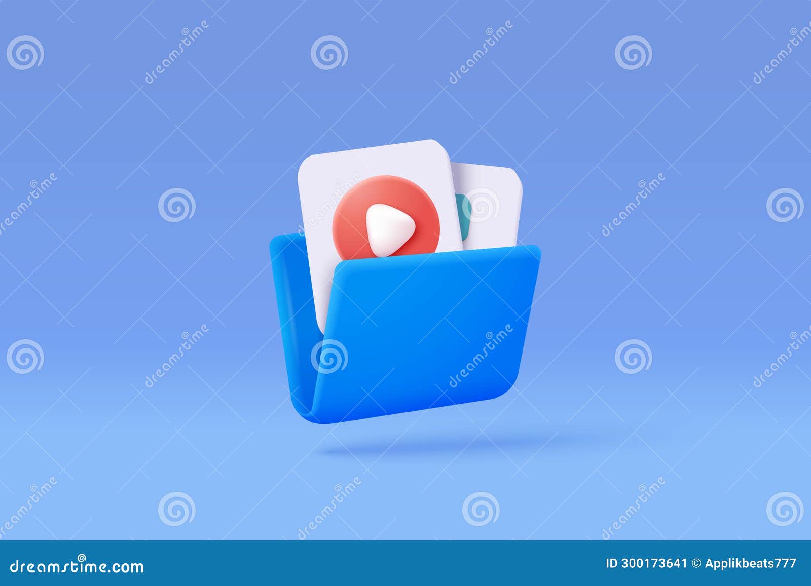 3d Folder and Paper for Management Multimedia File, Document Efficient ...