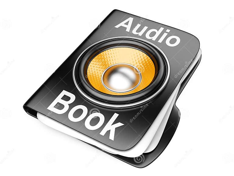 3d Folder with Speaker. Audio-book Concept Stock Illustration ...