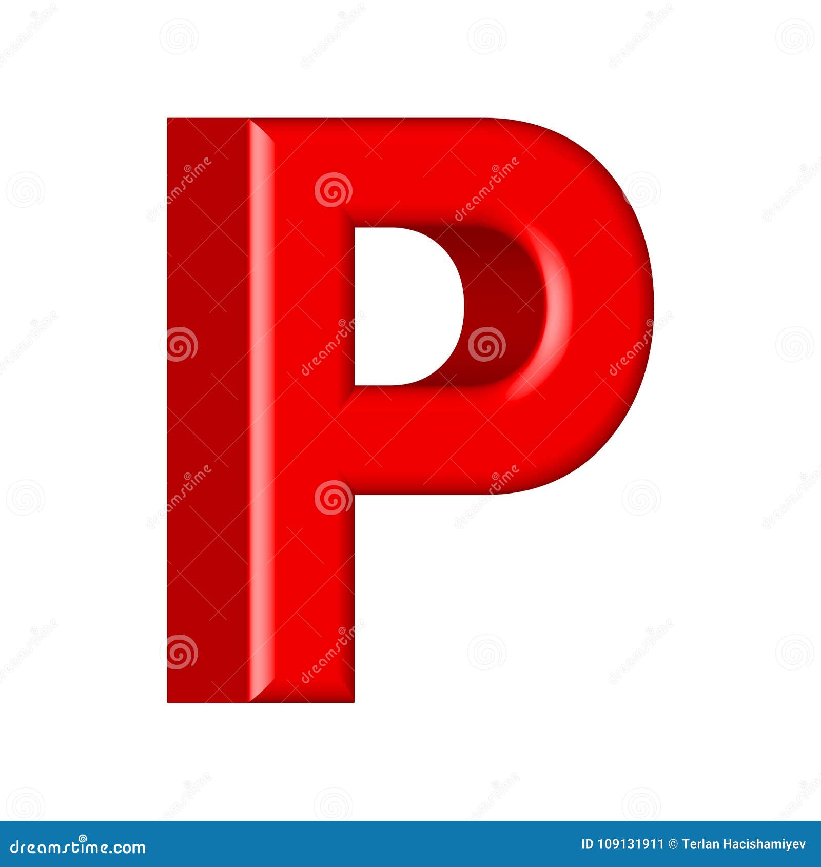 3D Font with Abstract Red Texture - P Logo Stock Vector - Illustration ...