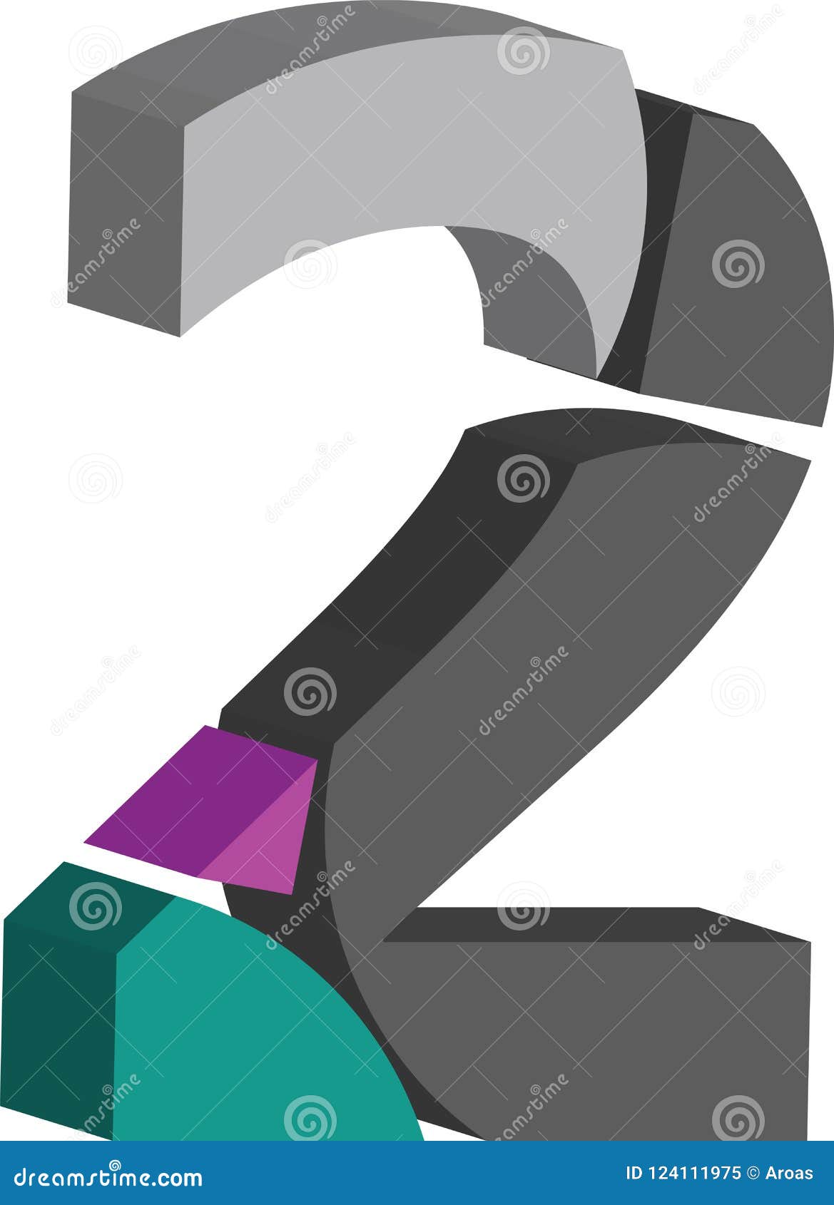 3d font number 2 stock vector. Illustration of scrapbook - 124111975