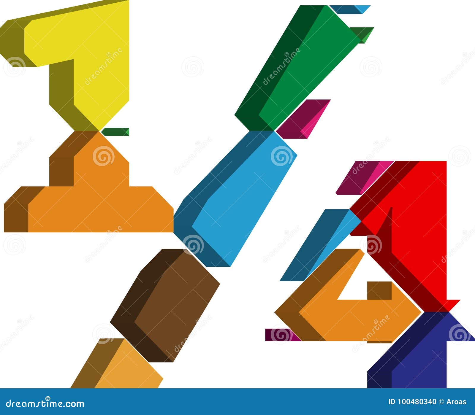 3d font symbol stock vector. Illustration of brick, logo - 100480340