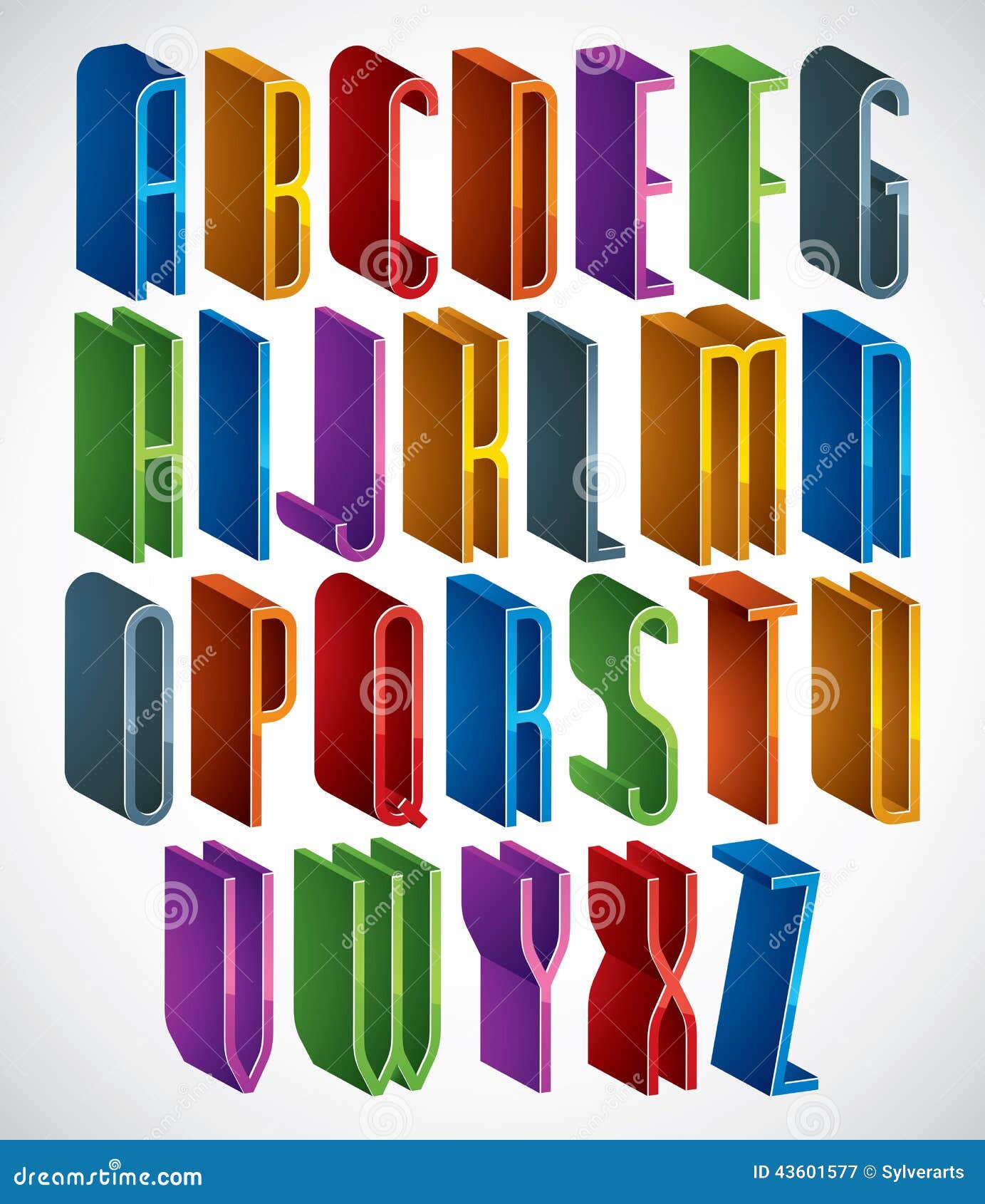 Vector Tall Condensed Capital English Alphabet Letters Collection Made ...