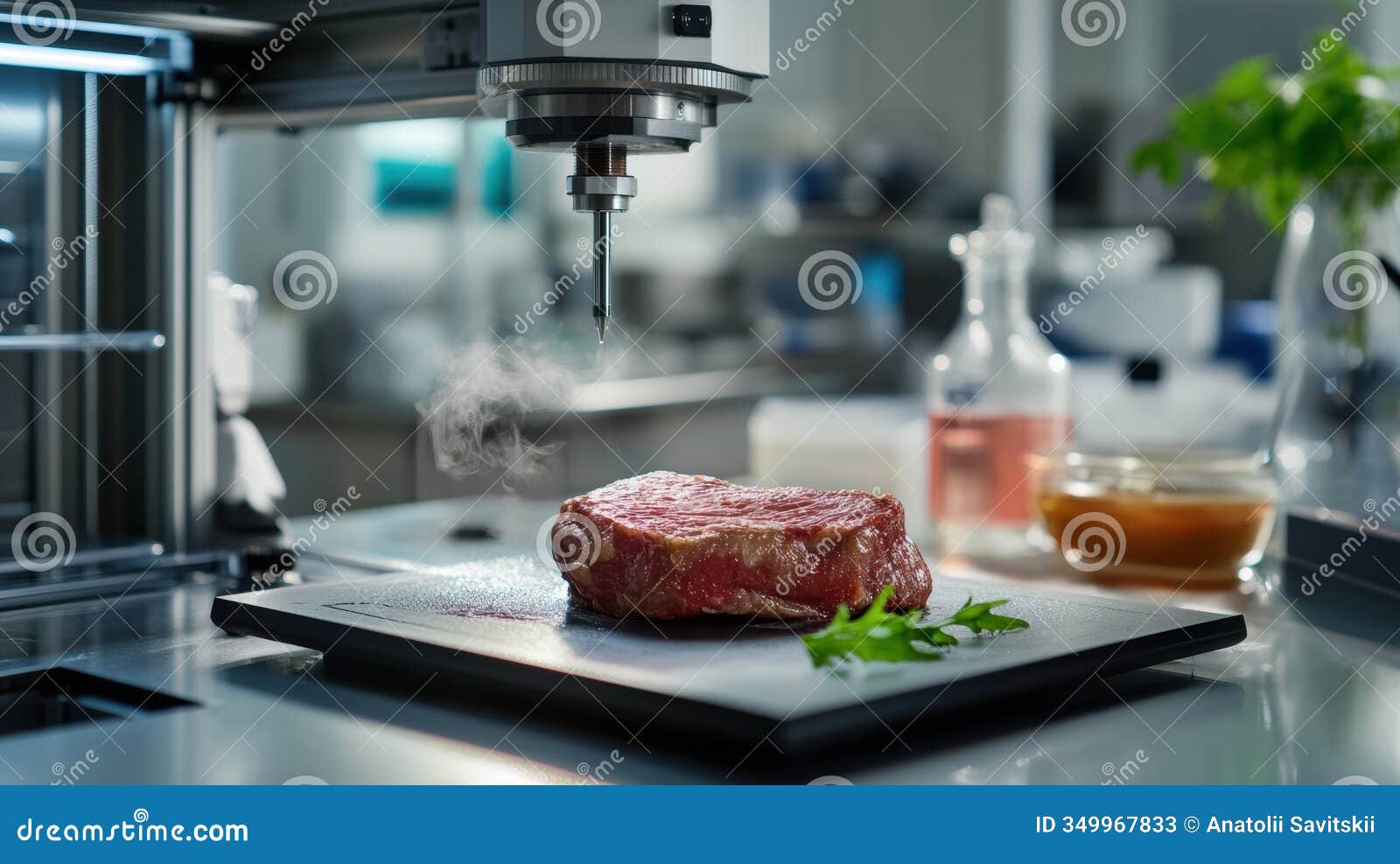 A 3D Food Printer Prepares a Plant-based Steak, Showcasing Culinary ...