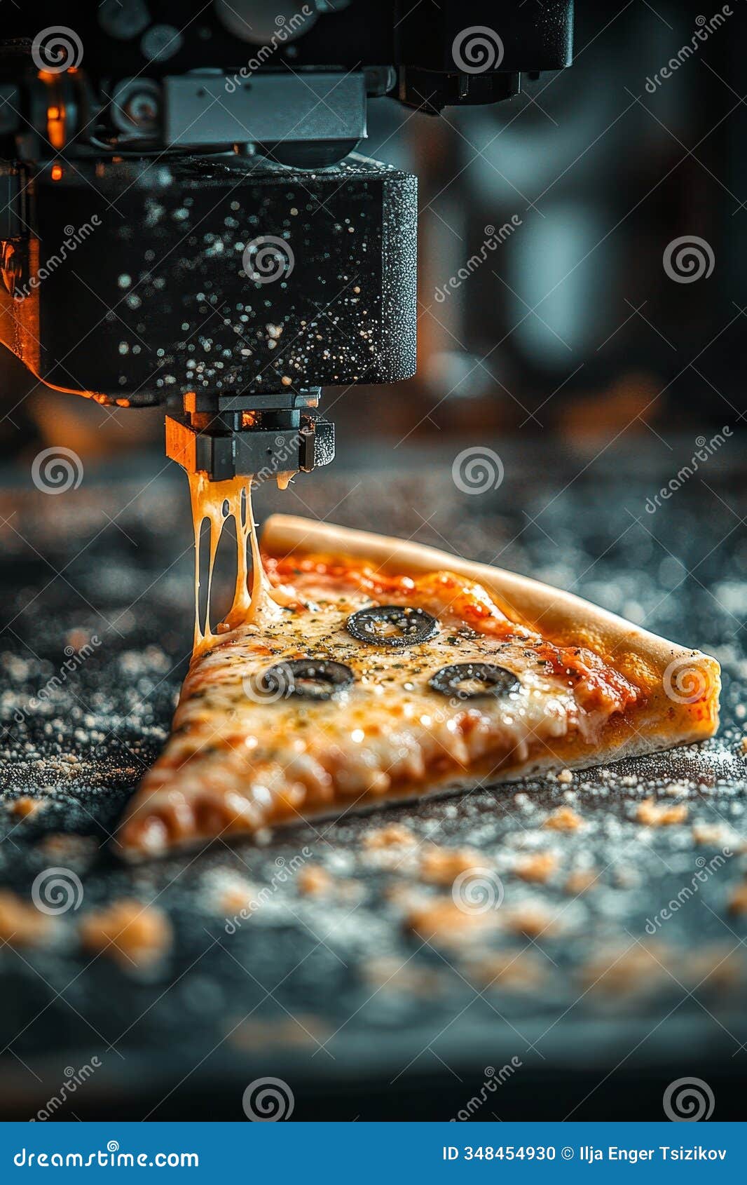 3D Food Printing Machine Creating a Pizza. Culinary Technology ...