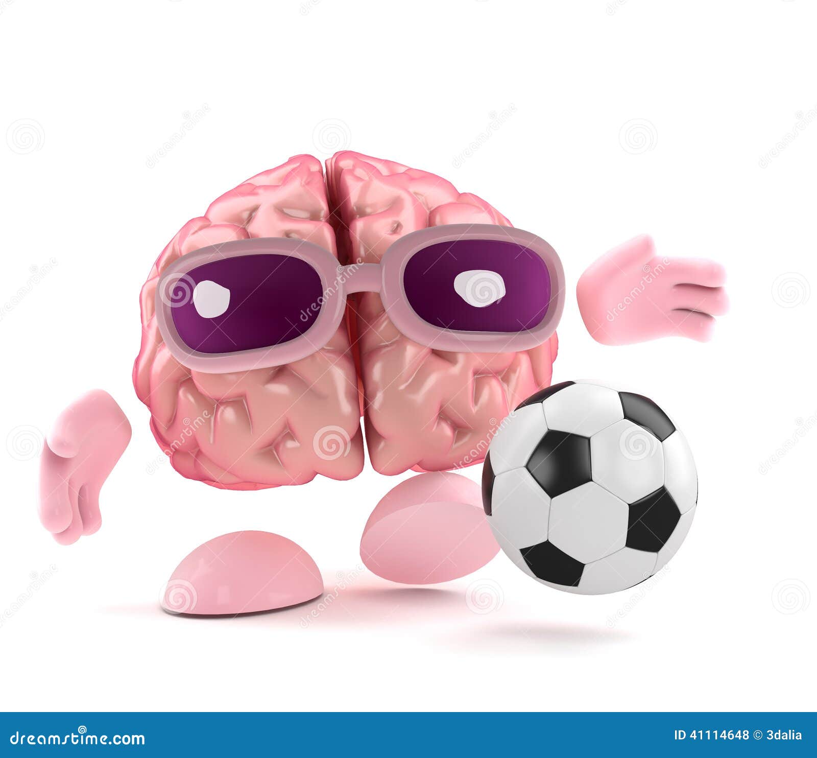 3d Football brain stock illustration. Illustration of soccer - 41114648