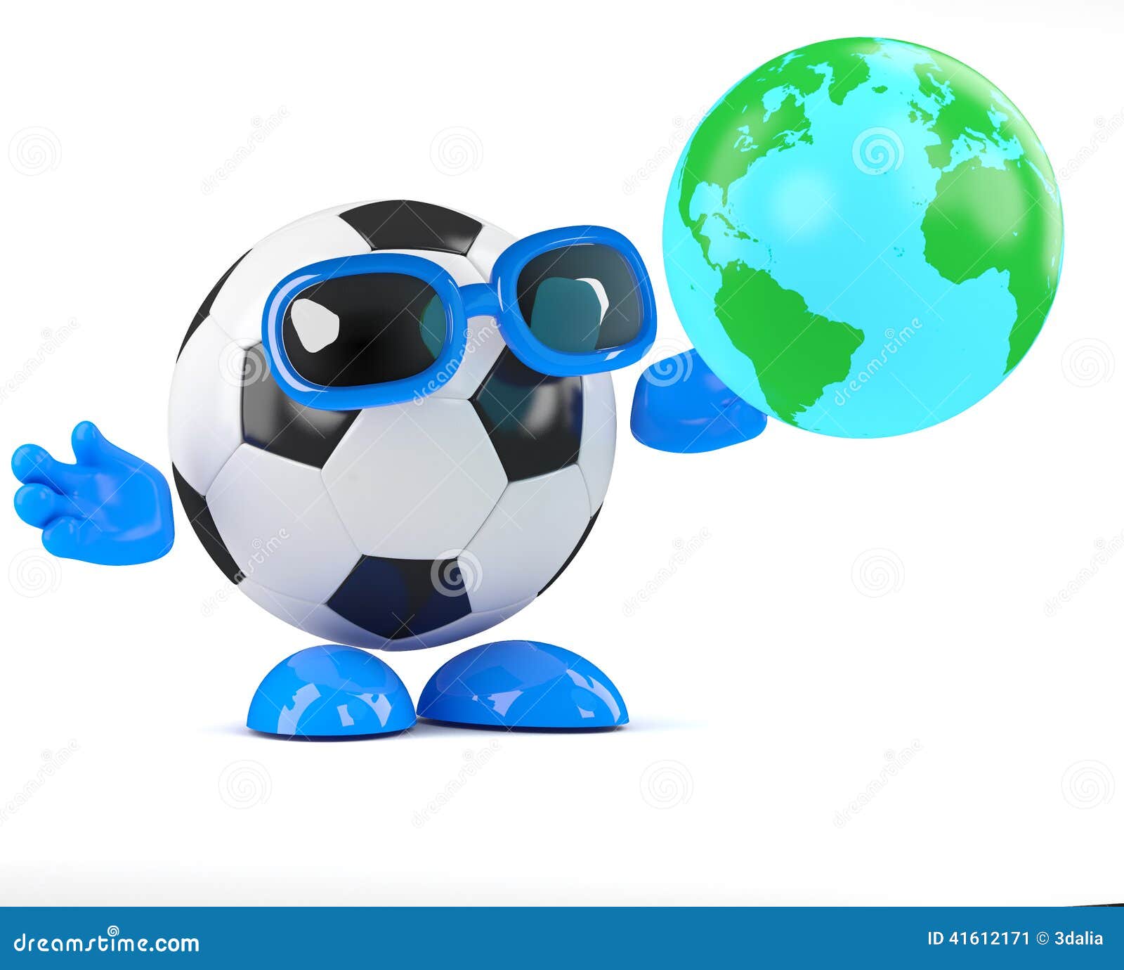3d Football is global stock illustration. Illustration of earth - 41612171