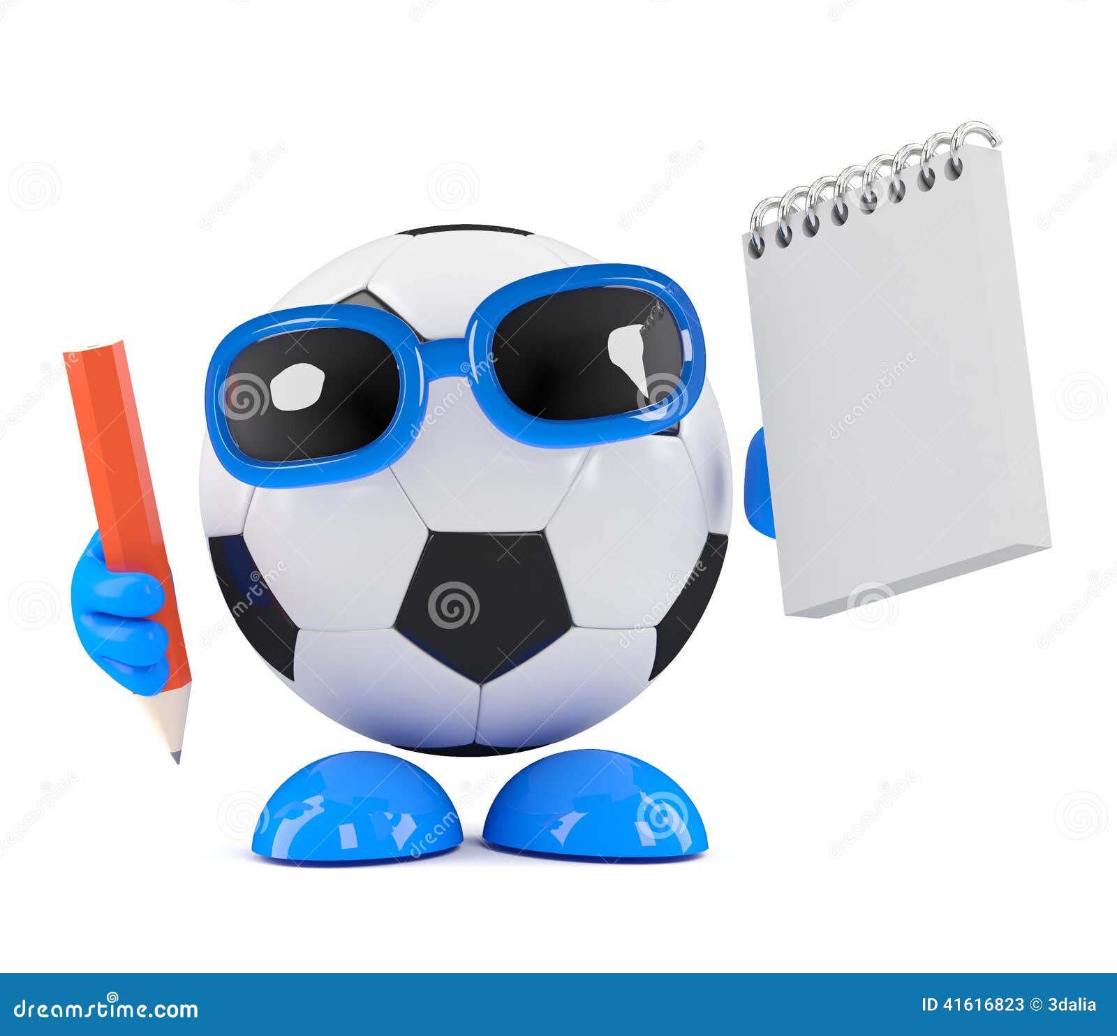 3d Football takes notes stock illustration. Illustration of sport ...
