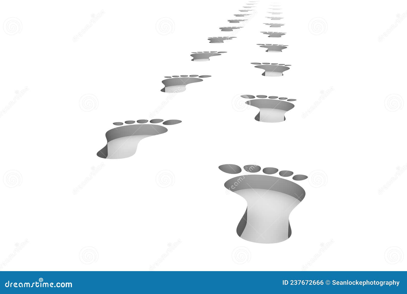 3d: Footprints in the Ground Stock Illustration - Illustration of ...