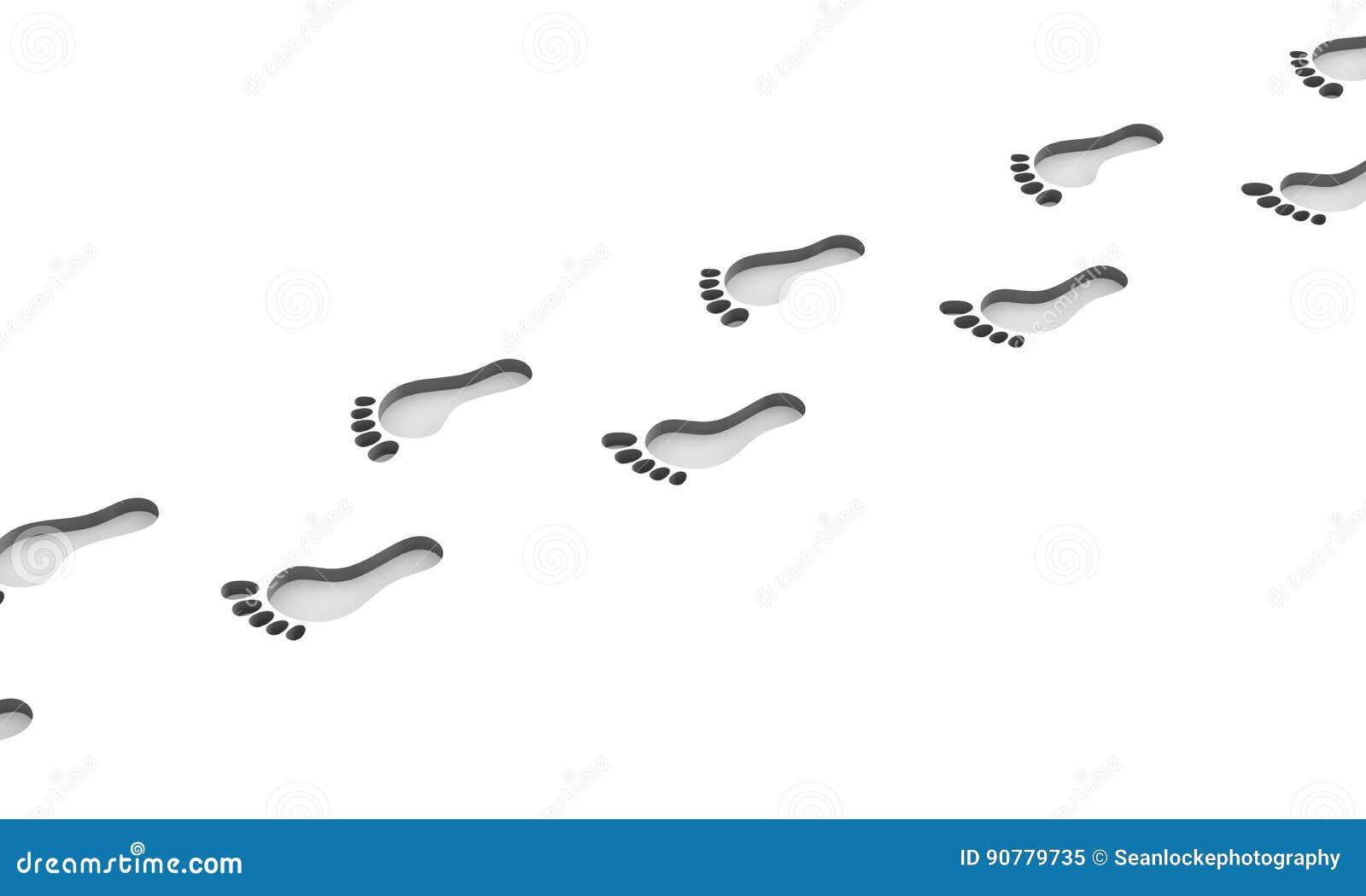 3d: Footprints in the Ground Stock Illustration - Illustration of ...