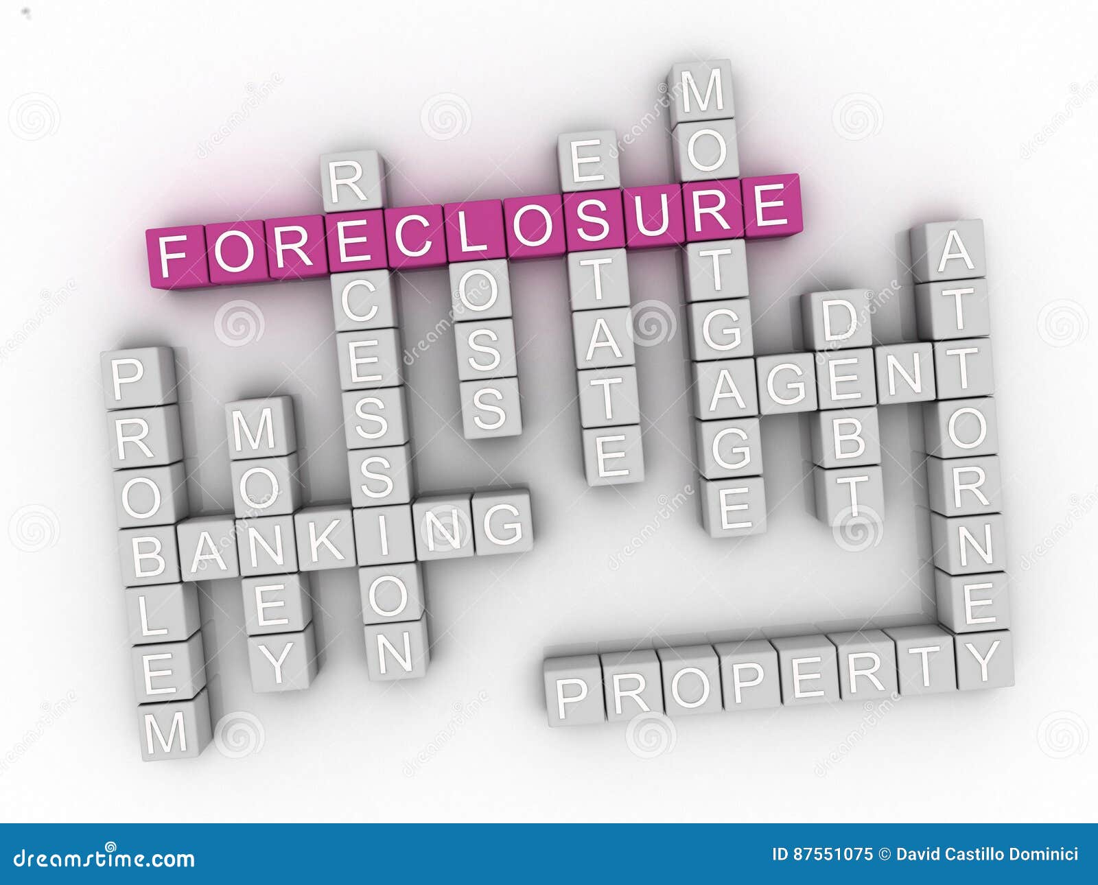 3d Foreclosure Concept Word Cloud Stock Illustration - Illustration of ...