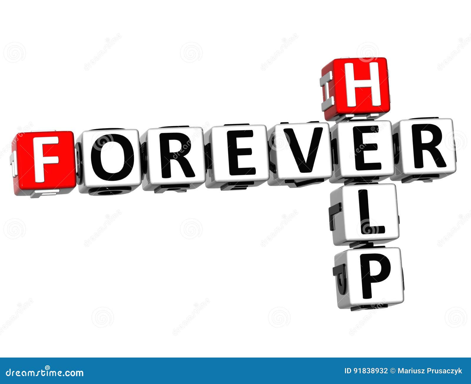 3D Forever Help Crossword stock illustration. Illustration of event ...