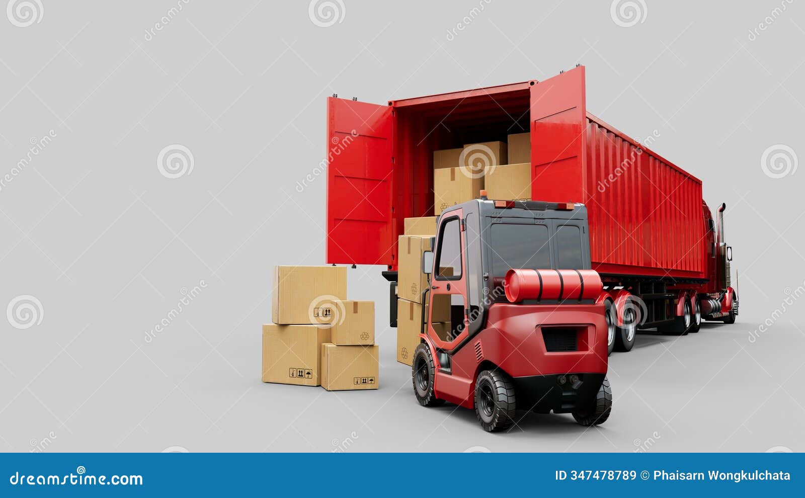 Red Truck With Container Royalty-Free Stock Image | CartoonDealer.com ...