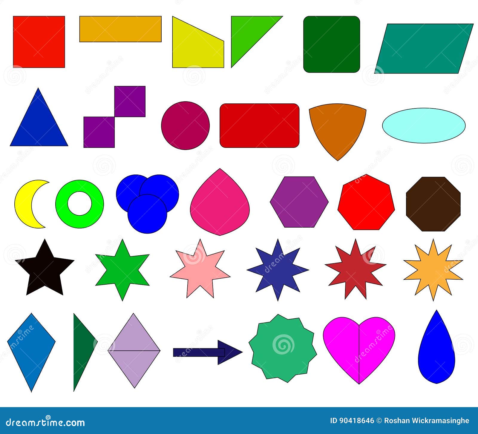 2D former för matematik vektor illustrationer. Illustration av ...