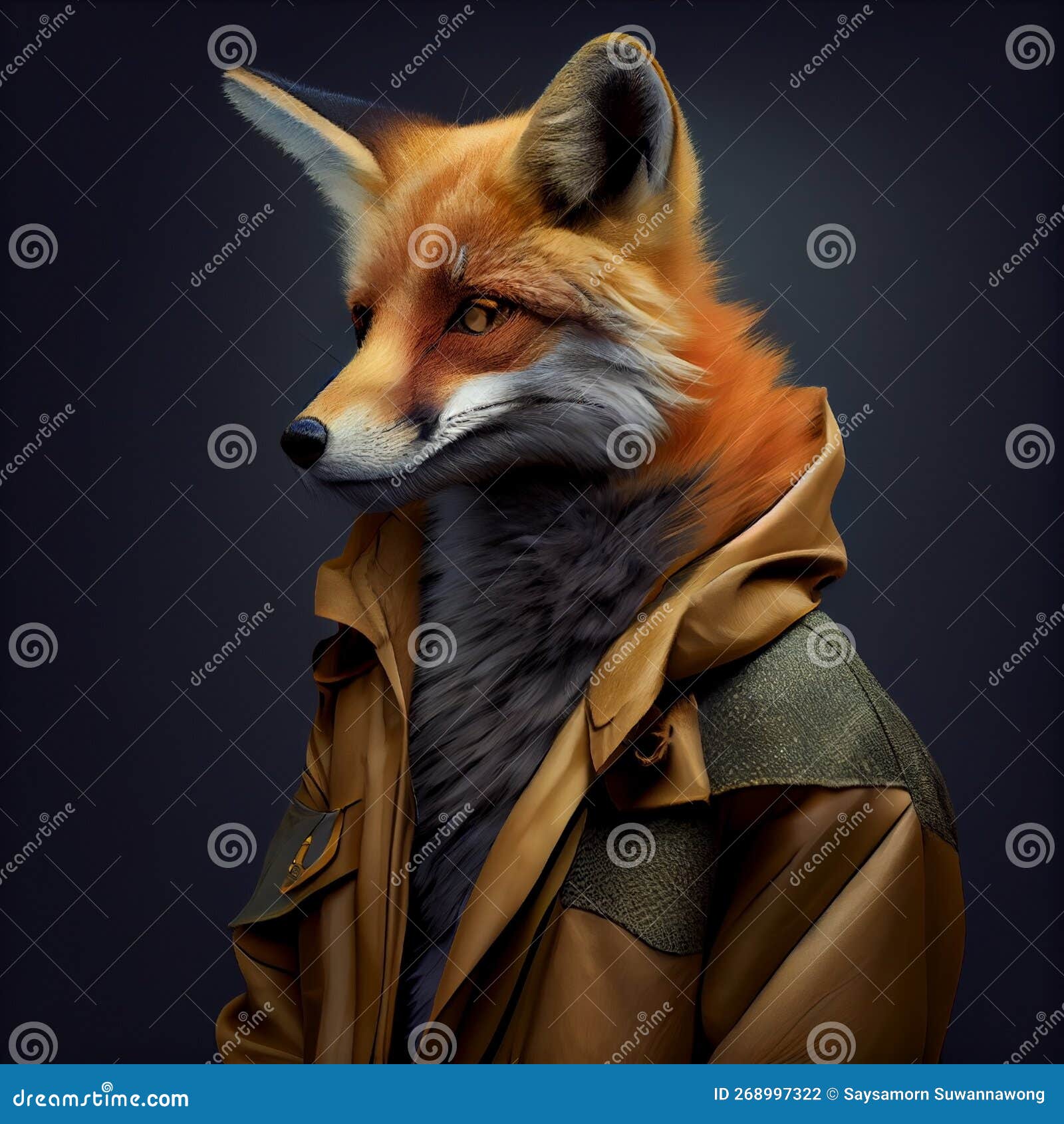 3D Fox Avatar for Web Account or Games Online Stock Illustration ...
