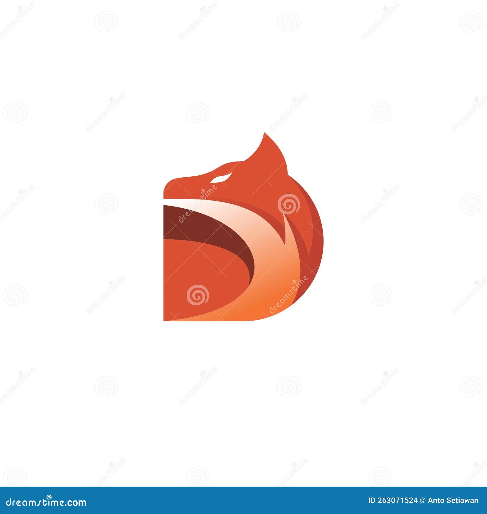 D Fox Logo Design. Fox Vector Illustration Stock Vector - Illustration ...