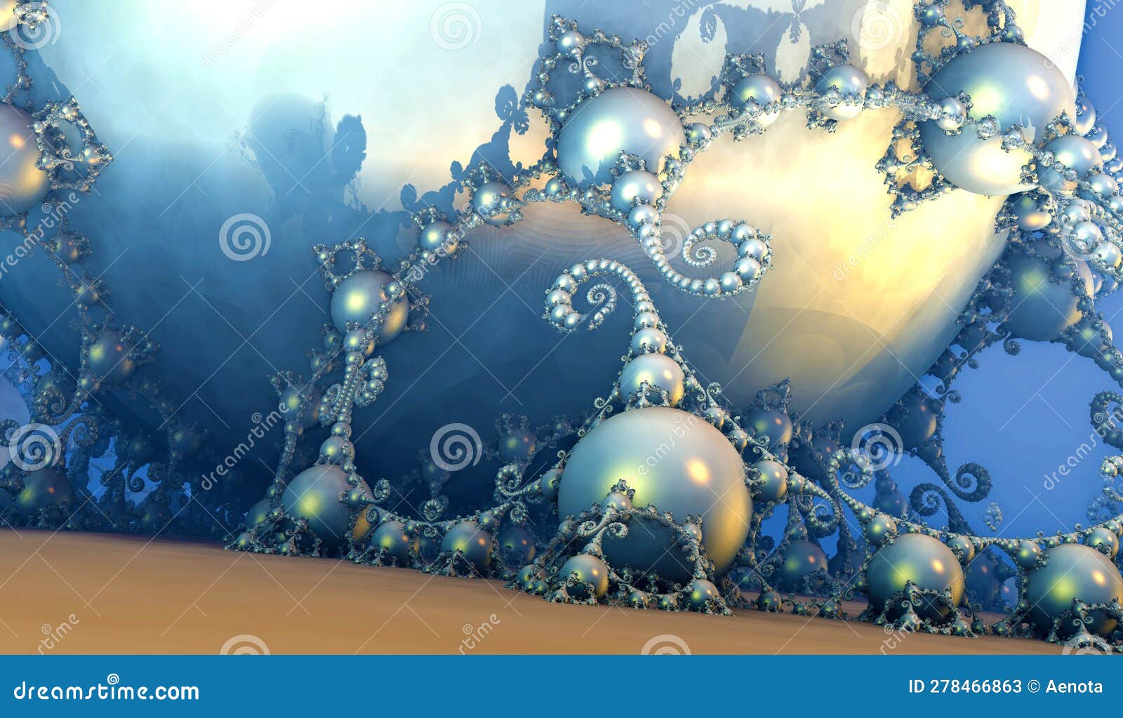 3D Fractal - Extraterrestrial Strange Bubble Paysage 3D Rendering ...