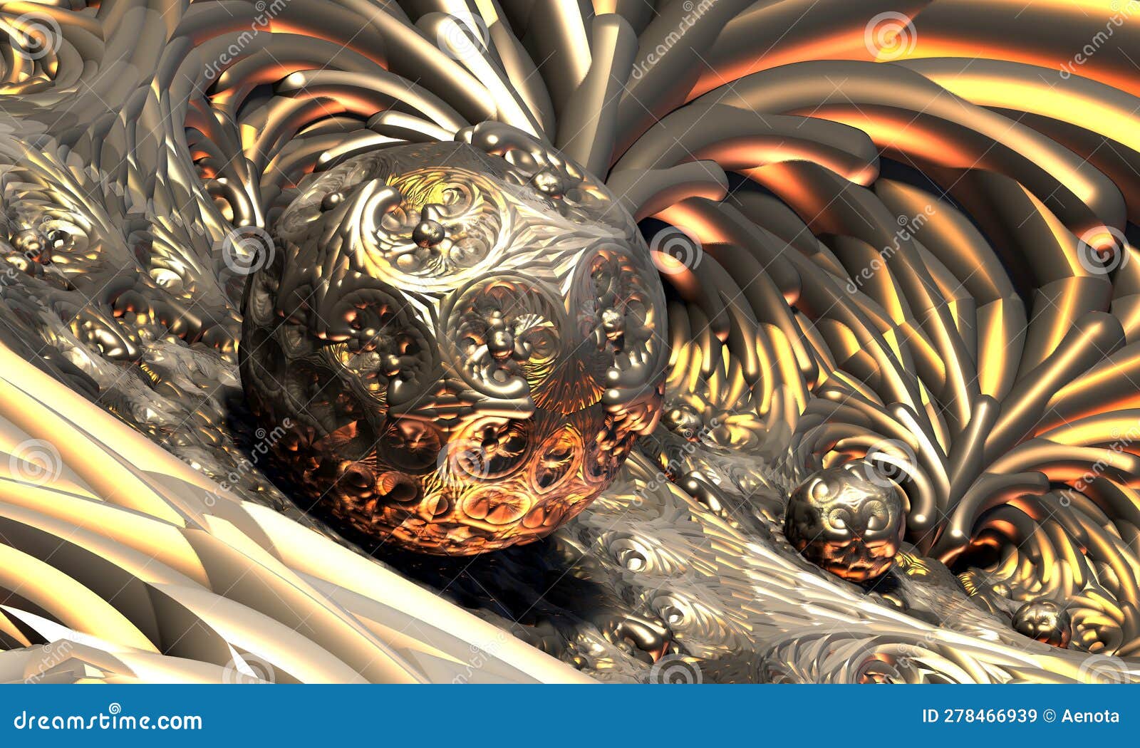 3D Fractal - Extraterrestrial Strange Bubble Paysage 3D Rendering ...