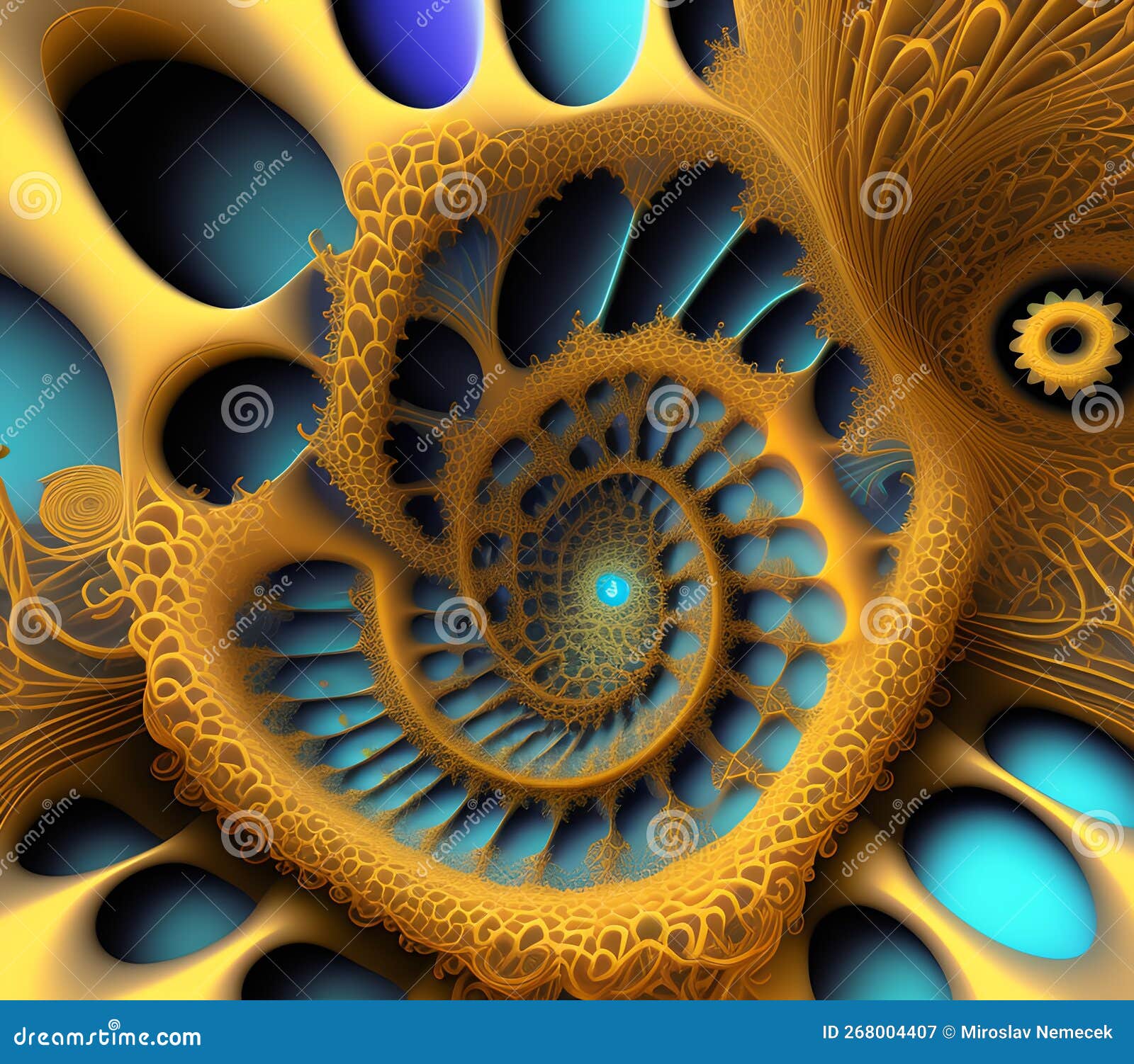 3D Fractal, Generative AI Illustration Stock Illustration ...