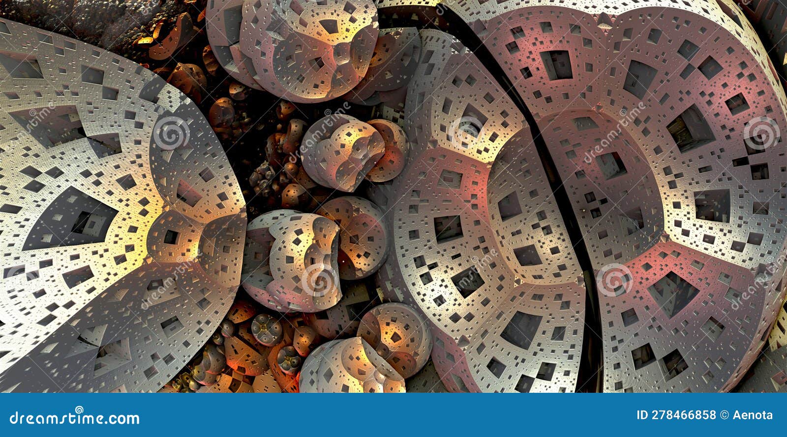 3D Fractal - Globular Menger Sponge 3D Rendering Background Stock Photo ...