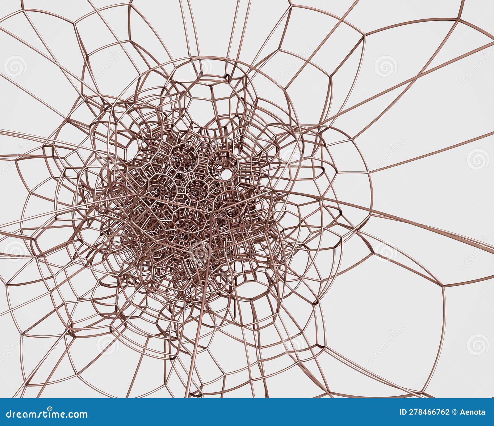 3D Fractal Rendering Copper Molecular Foam High Tech Ctructure ...