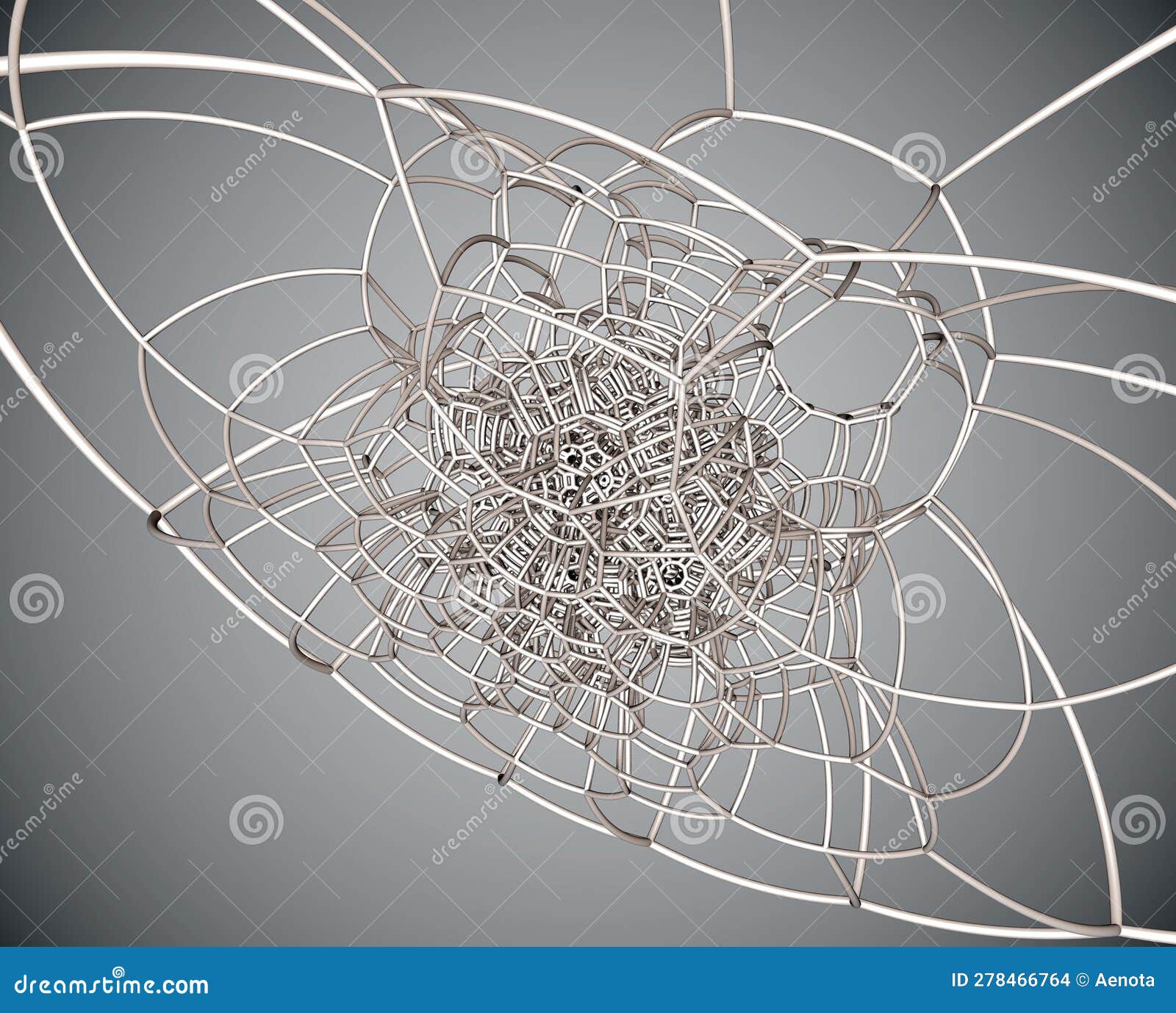 3D Fractal Rendering White Molecular Foam High Tech Ctructure ...