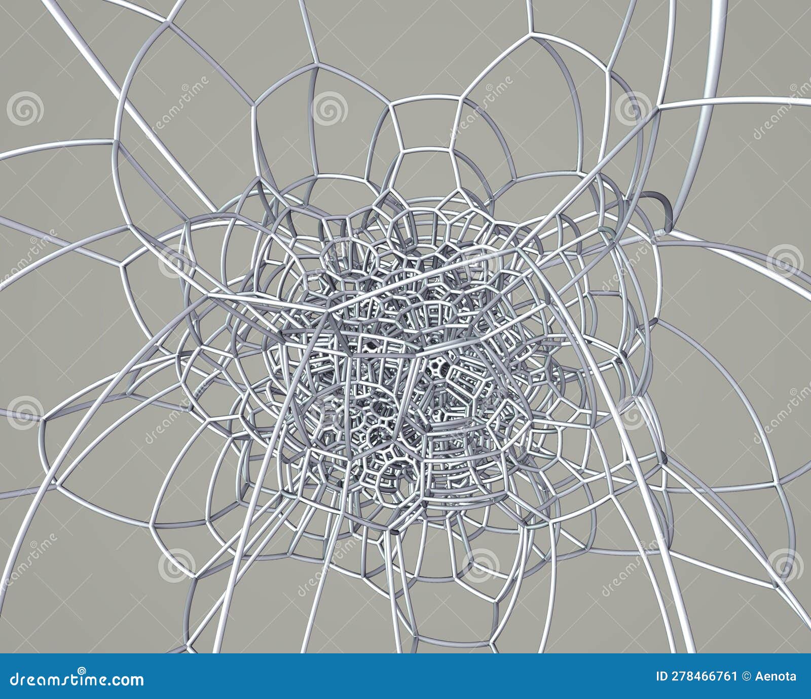 3D Fractal Rendering White Molecular Foam High Tech Structure ...