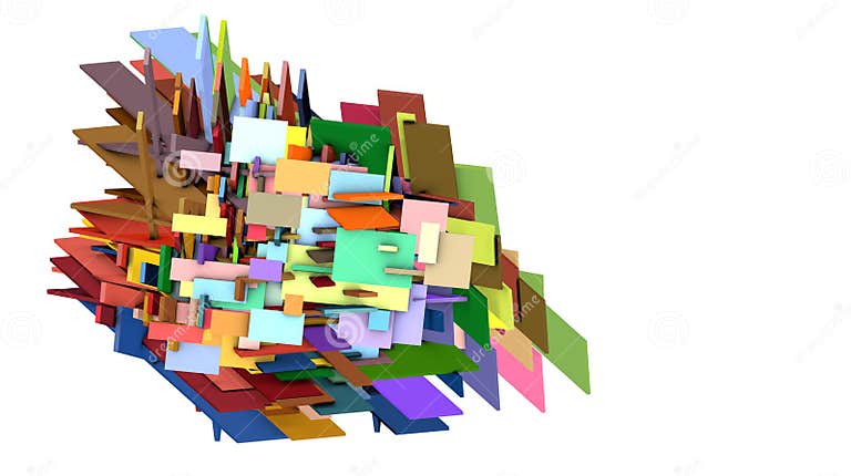 Fragmented Multiple Color Abstract Sharp Shape Stock Illustration ...