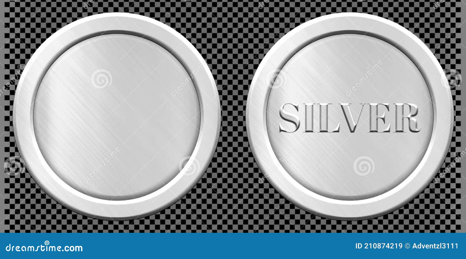 3D Frame Button Silver Coloured Design Stock Image - Illustration of ...