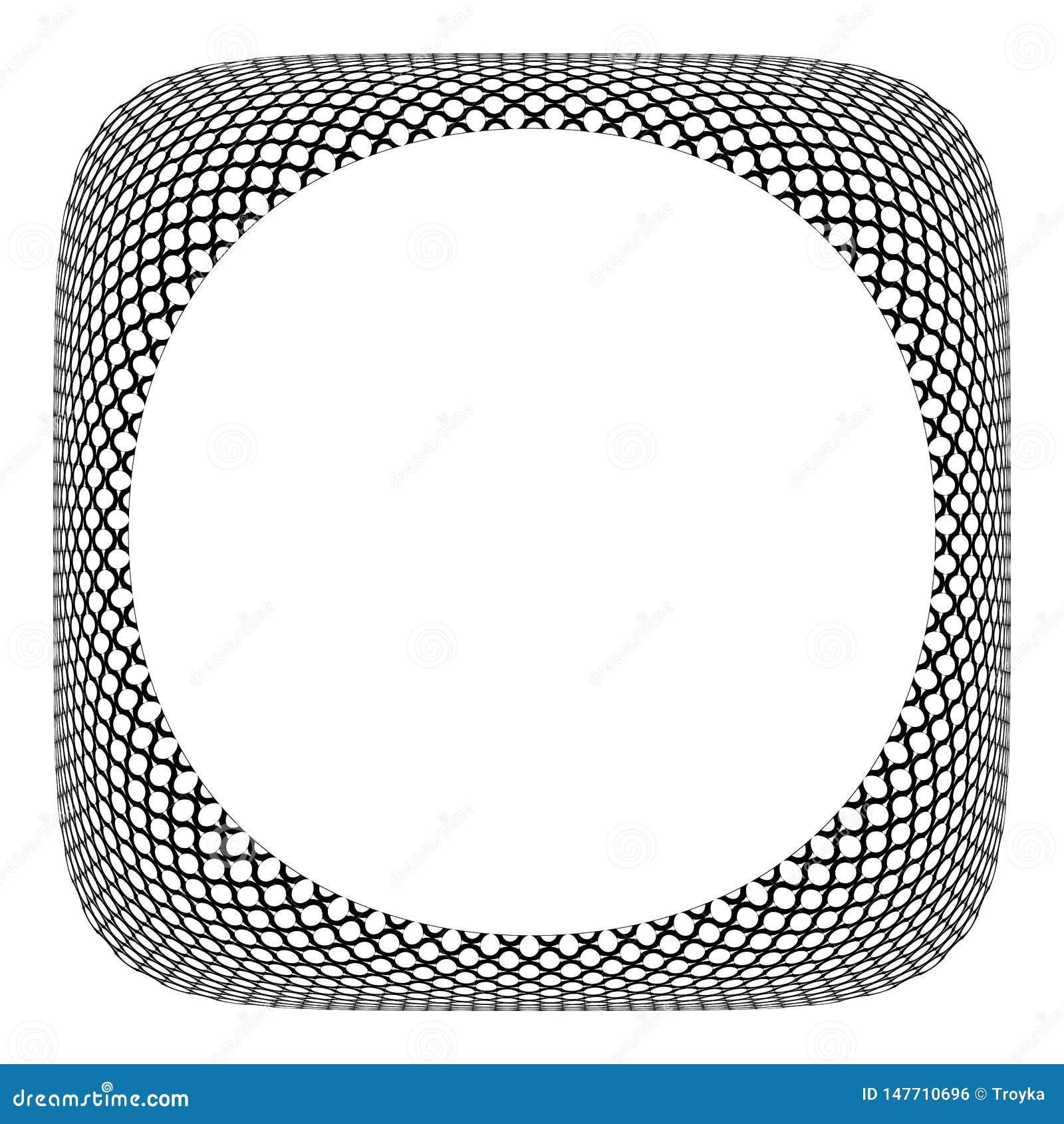 3D Frame Design. Circle Pattern in Convex Square Shape Stock Vector ...
