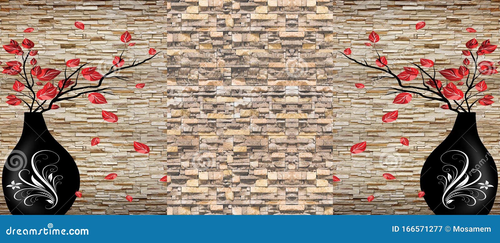 3d Frames 3 Pieces Panels Collage with Beautiful Background on Wall ...